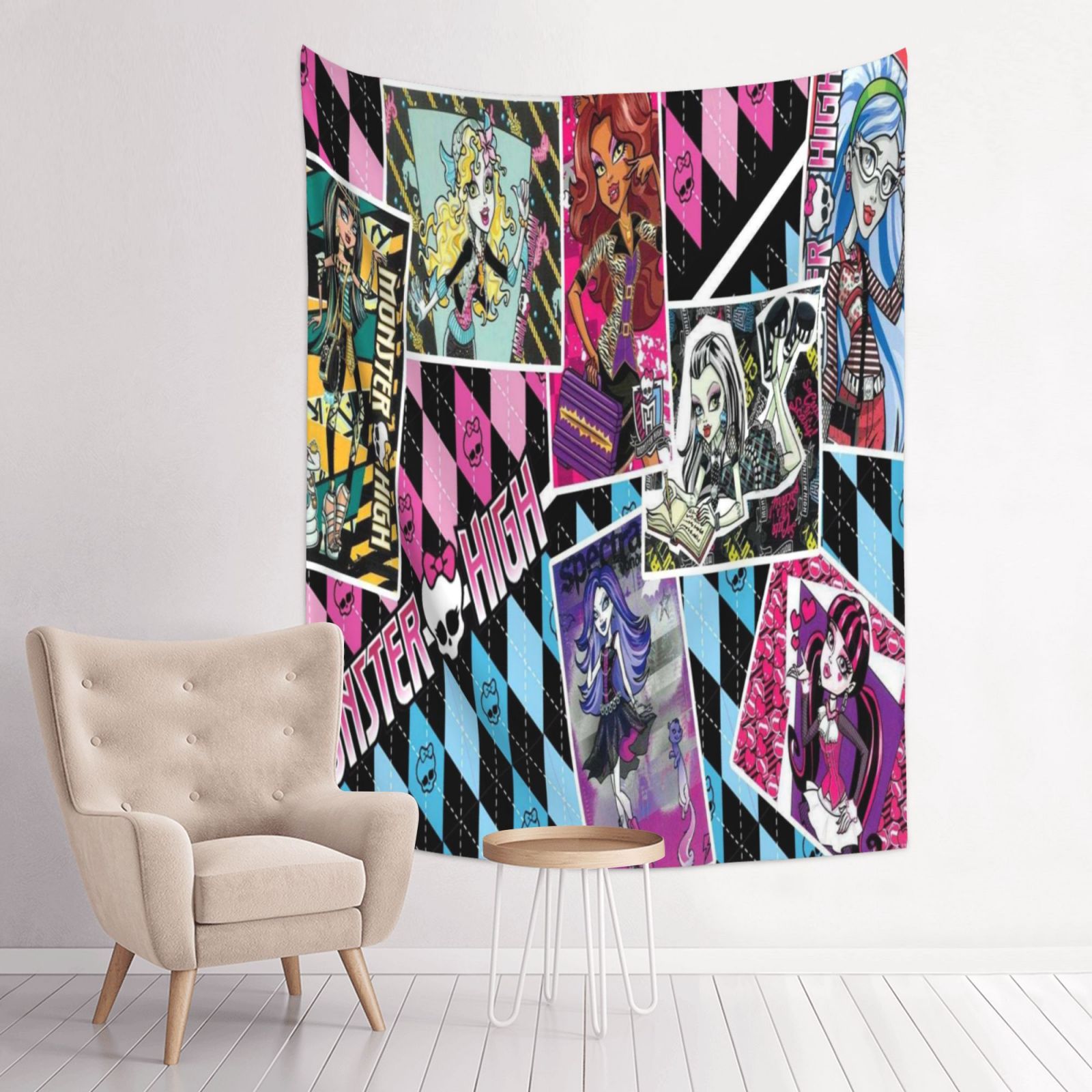 Mon-Ster High Wall Tapestry Anime Poster For Bedroom Aesthetics Funny ...