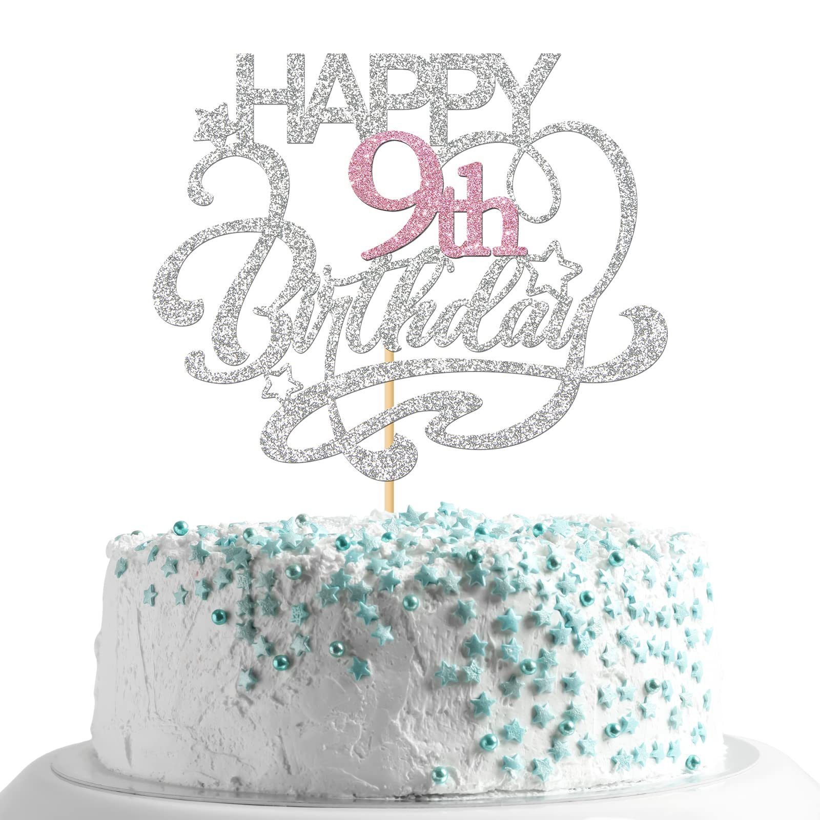 MonMon & CraftTRDN Happy 9th Birthday Cake Topper/I'm Nine/Children ...