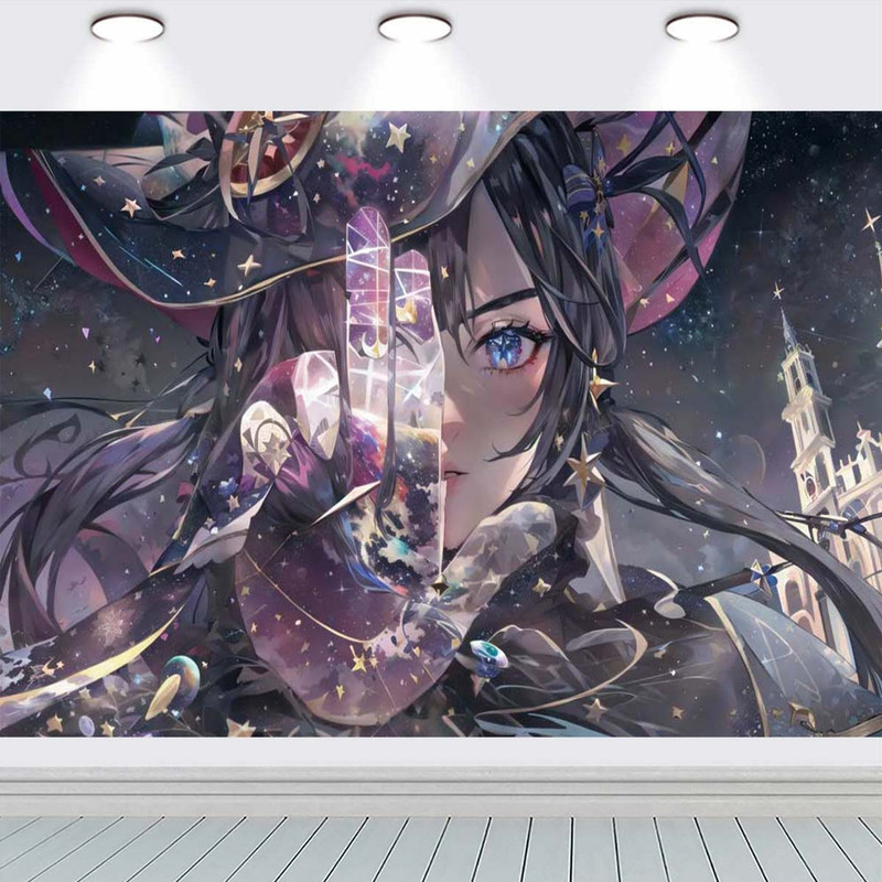 Mona Anime Girl Genshin Impact Backdrop Banner Party Supplies Poster ...