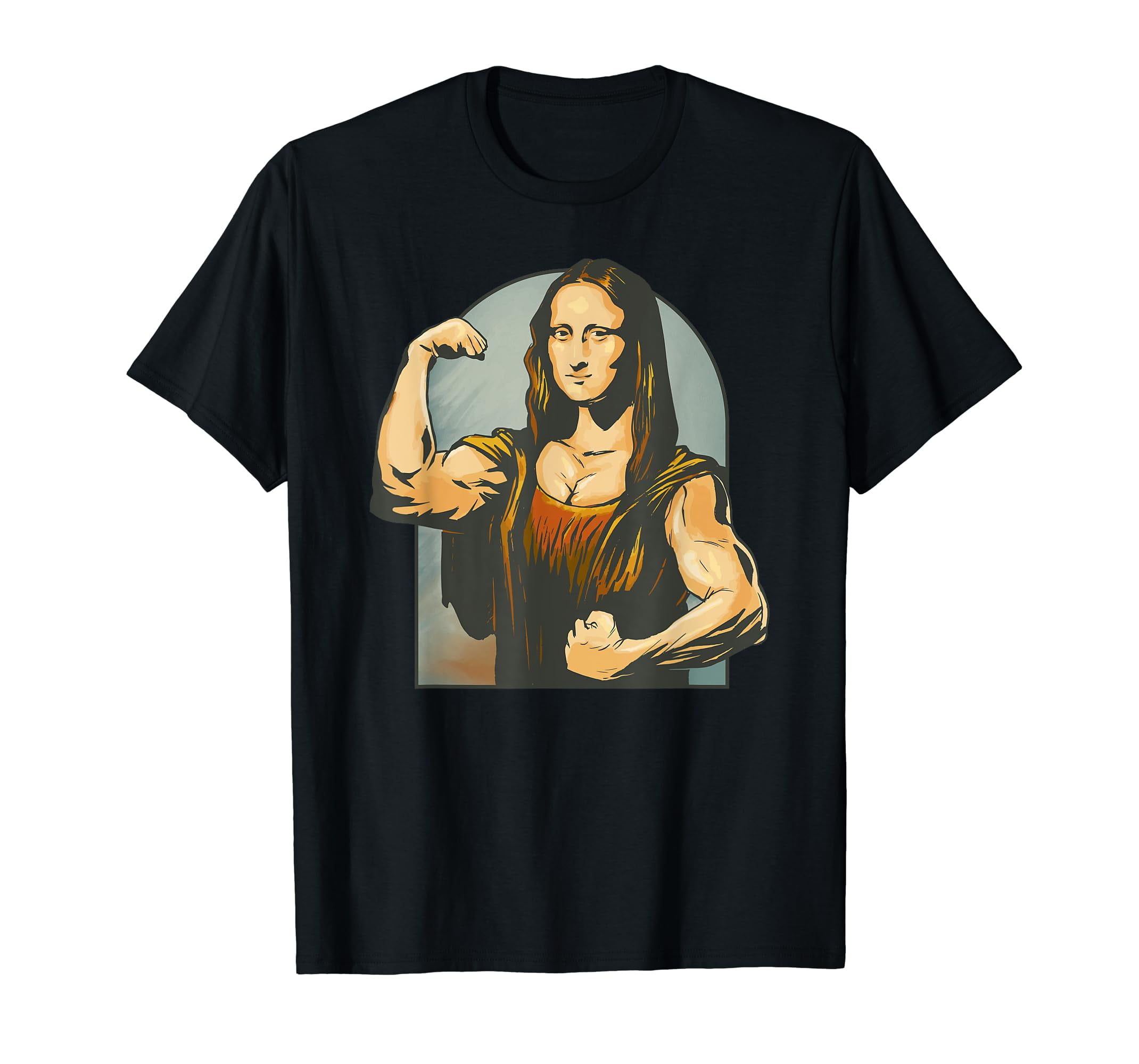 Mona Lisa Bodybuilding Parody Leonardo Da Vinci Men woman T-Shirt ...