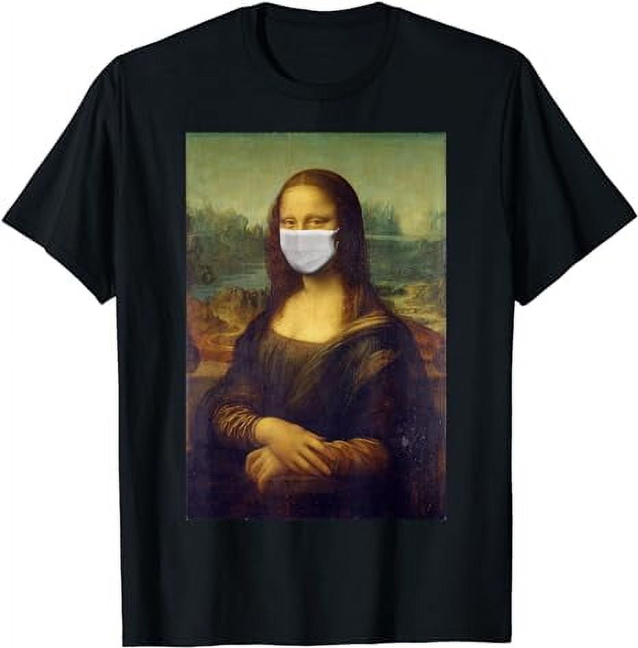 Mona Lisa Face Mask T-Shirt - Walmart.com