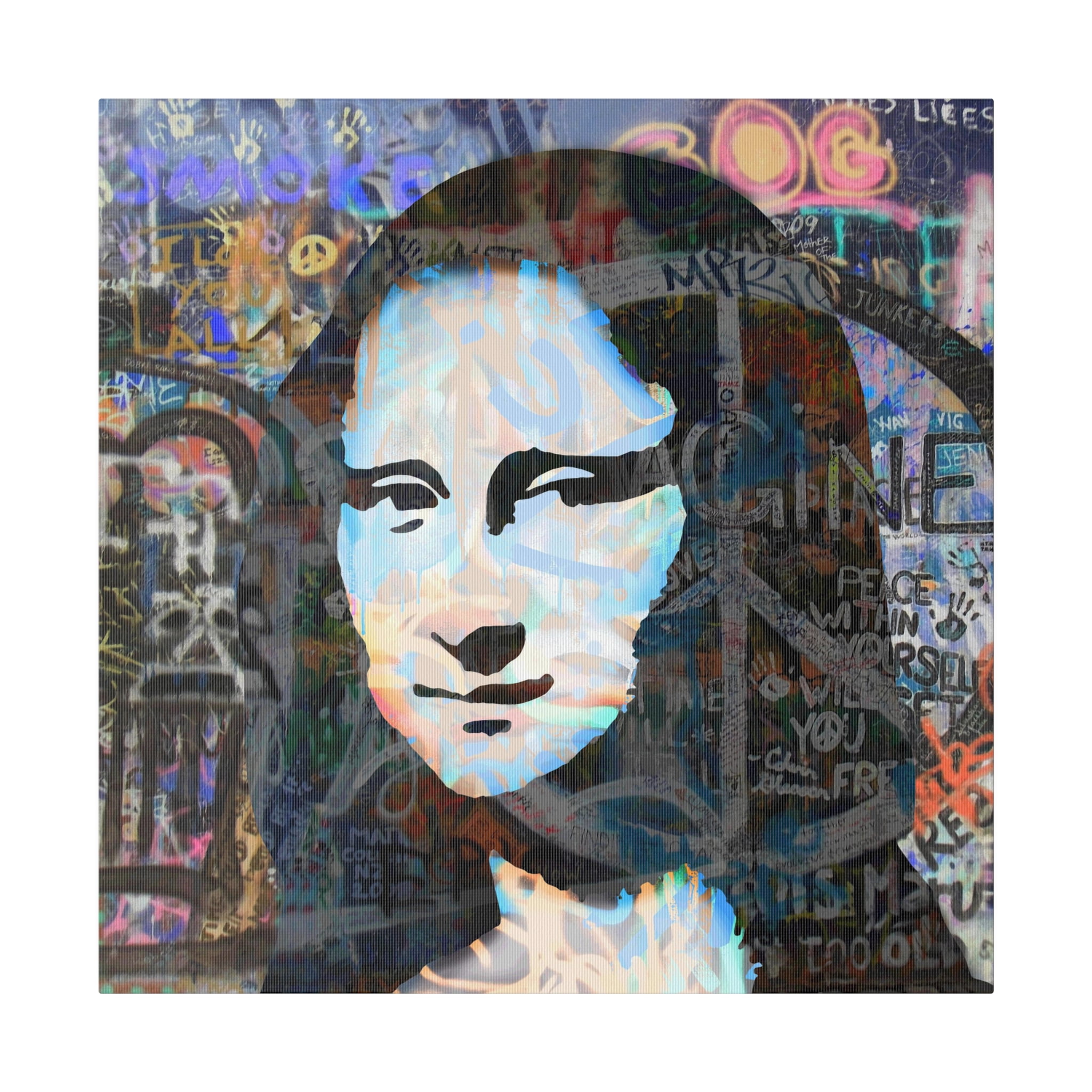 Mona Lisa Imagine Peace Graffiti Canvas Wall Art - Pop Art - Walmart.com