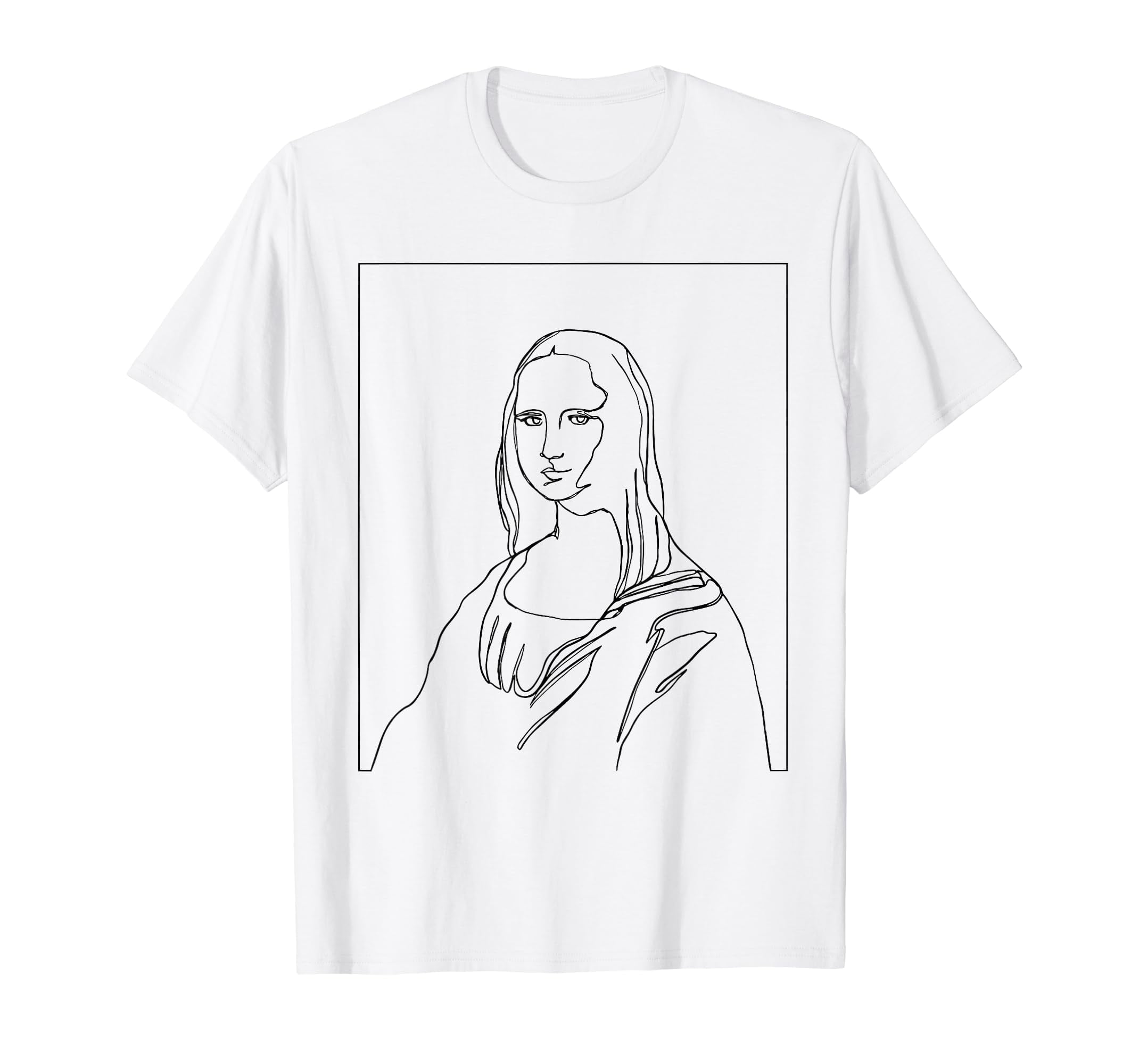 Mona Lisa Line Art Gift Leonardo da Vinci Line Art T-Shirt - Walmart.com