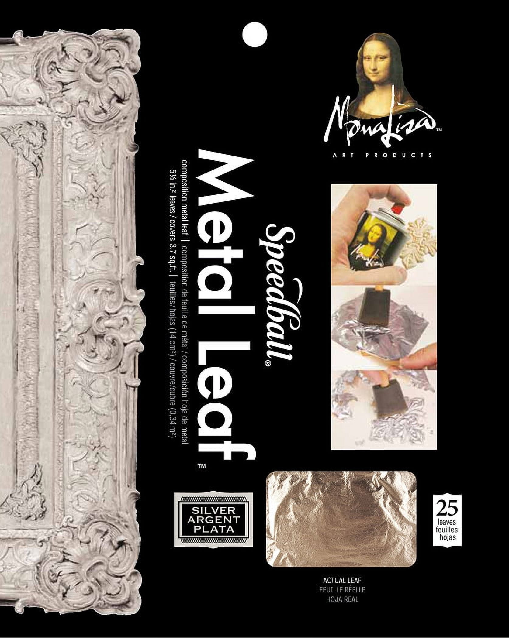 Mona Lisa Metal Leafing Sheet Silver 5-1/2in x 5-1/2in/Sheets Peggable ...