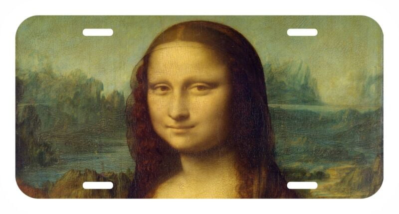 Mona Lisa Mona-Lisa USA Metal Black License Plate holder tag - Aluminum ...