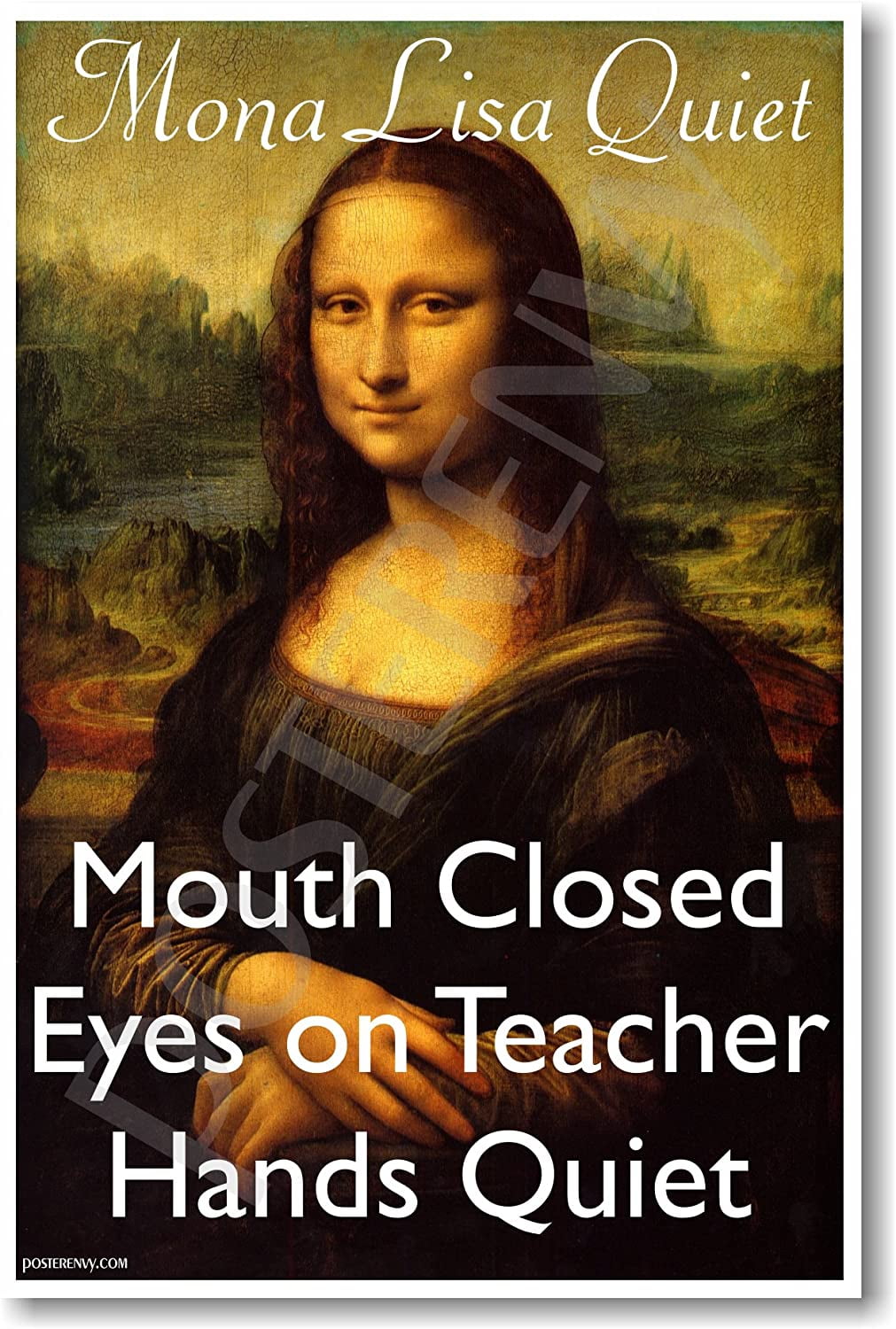 Mona Lisa Quiet - NEW Classroom Motivational Poster - Walmart.com