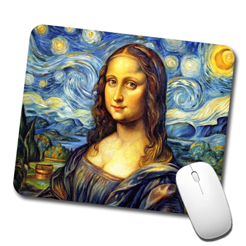 Mona Lisa Van Gogh Style Mouse Pad Low Profile Gaming Mat - Walmart.com