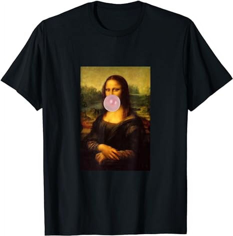 Mona Lisa with Chewing Gum T-Shirt Funny Mona Lisa Parody T-Shirt ...