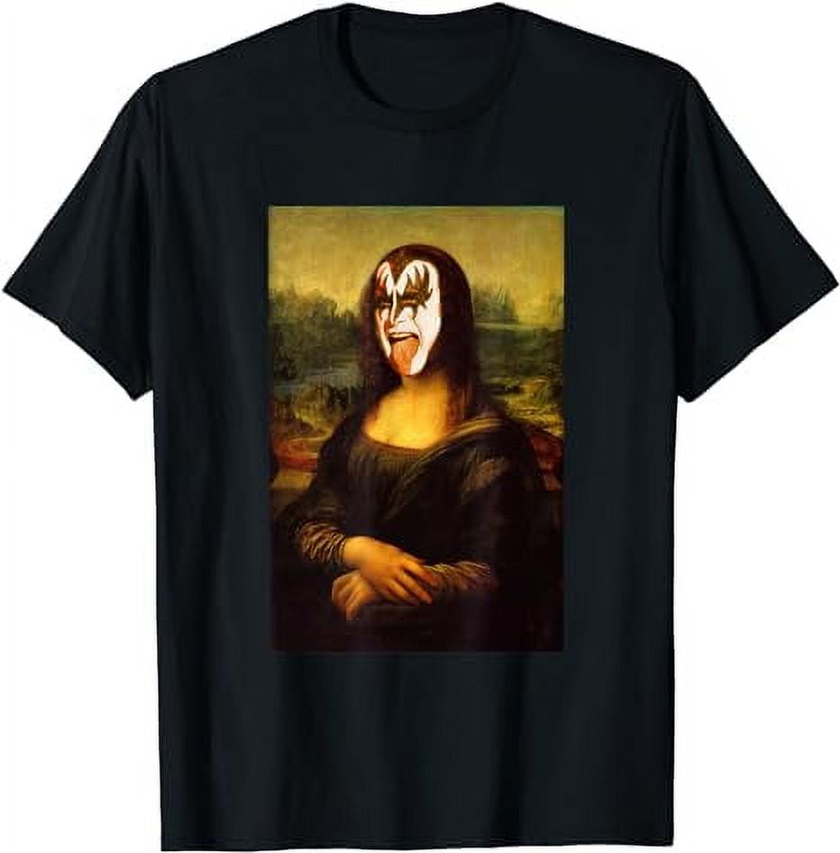 Mona Tongue Lisa Rockn roll Heavy Metal Rock T-Shirt - Walmart.com