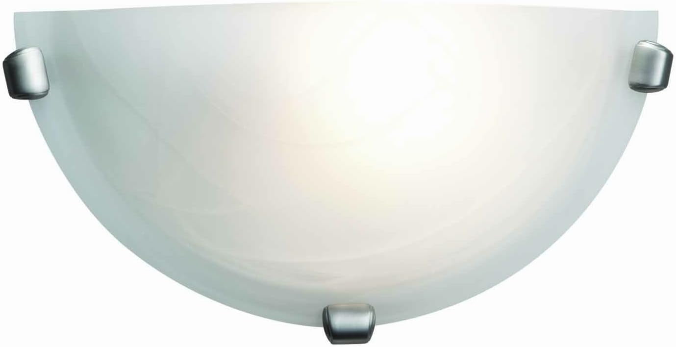 Mona - Wall Sconce - Brushed Steel Finish - Alabaster Glass Shade - Walmart.com