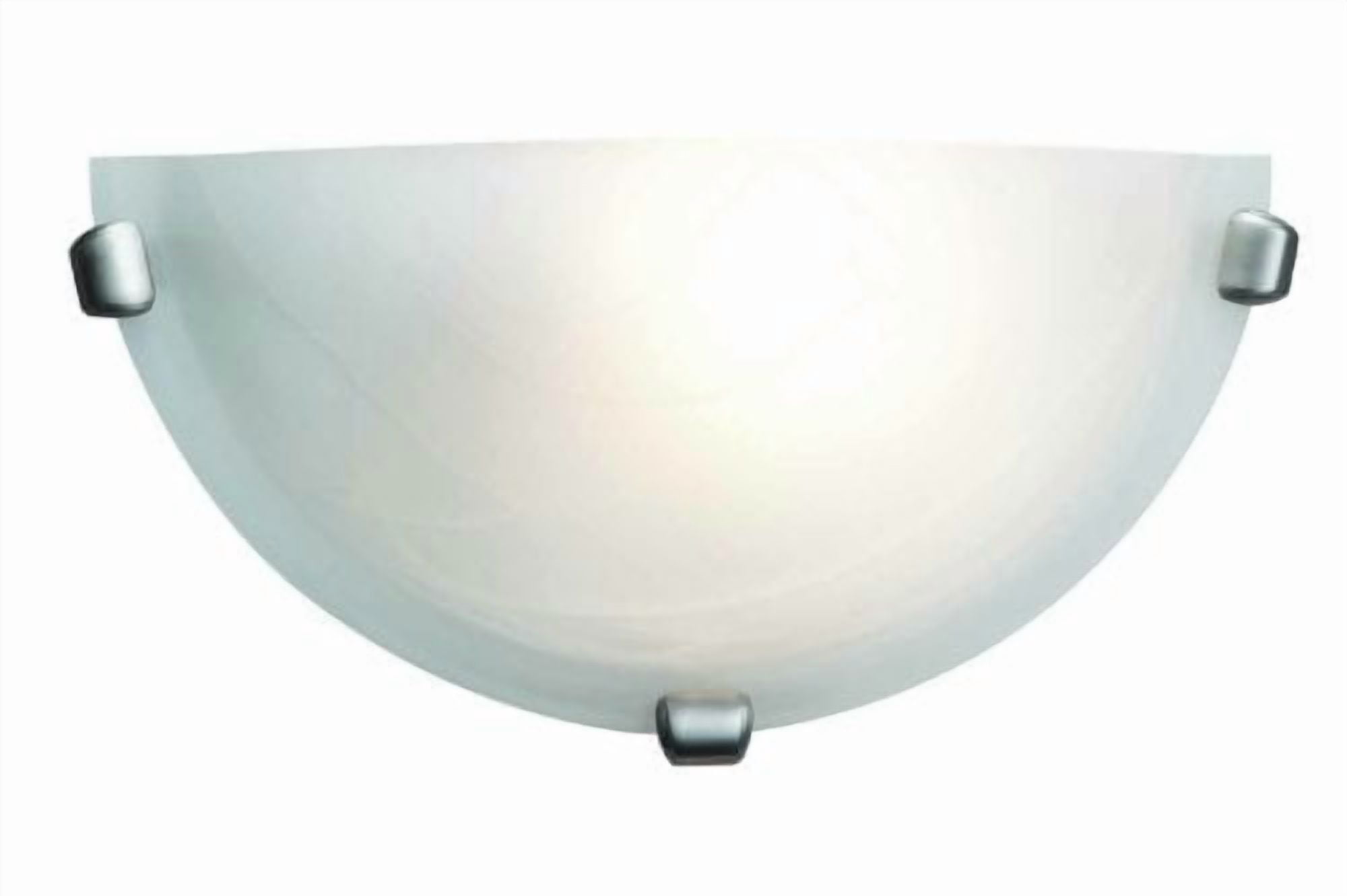 Mona - Wall Sconce - Brushed Steel Finish - Alabaster Glass Shade - Walmart.com