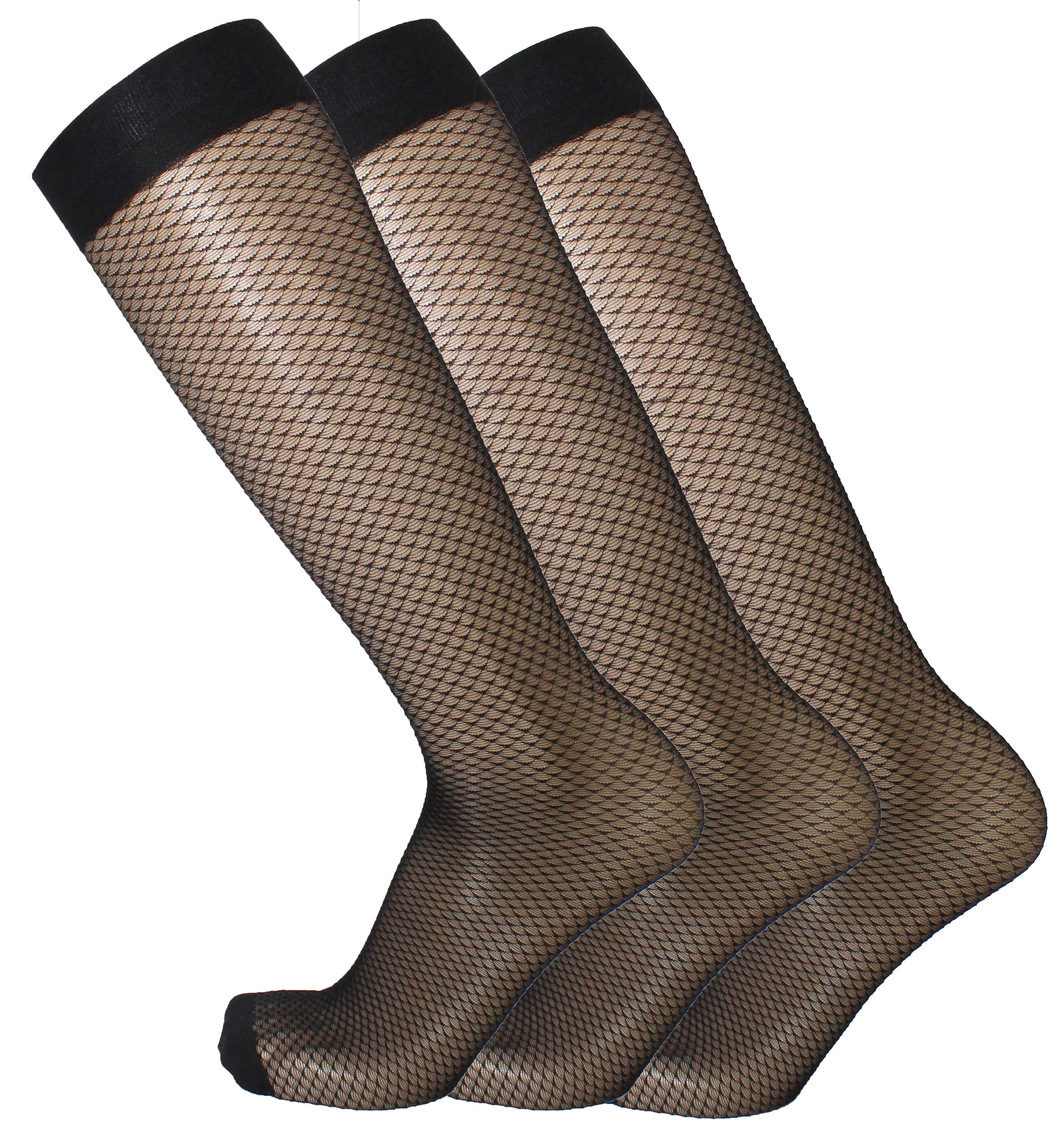 Mona's Choice 3-Pack Big & Tall Over the Calf Mens Sheer Nylon Spandex ...
