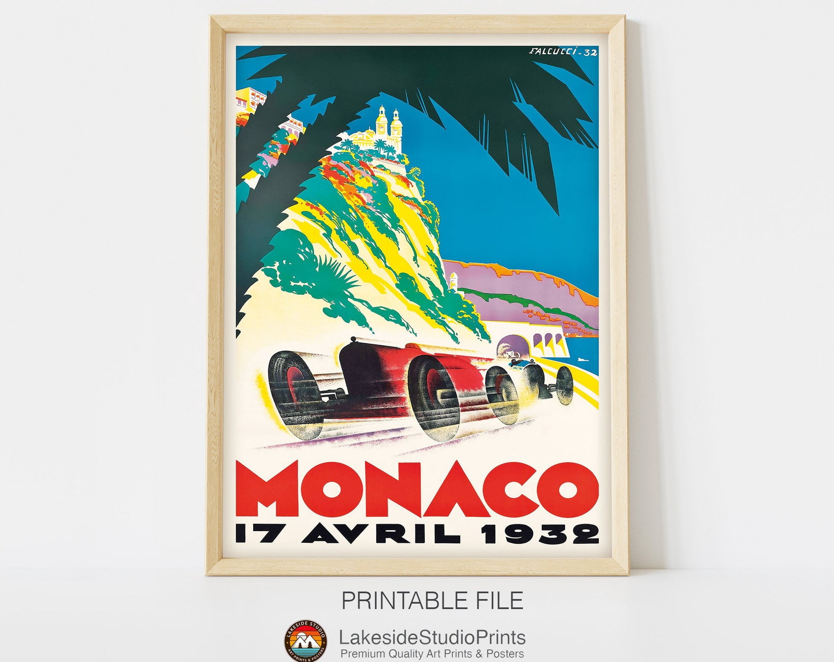 Monaco 1932 Retro Car Race Vintage Car Race Poster, 16x24 UNFRAMED ...
