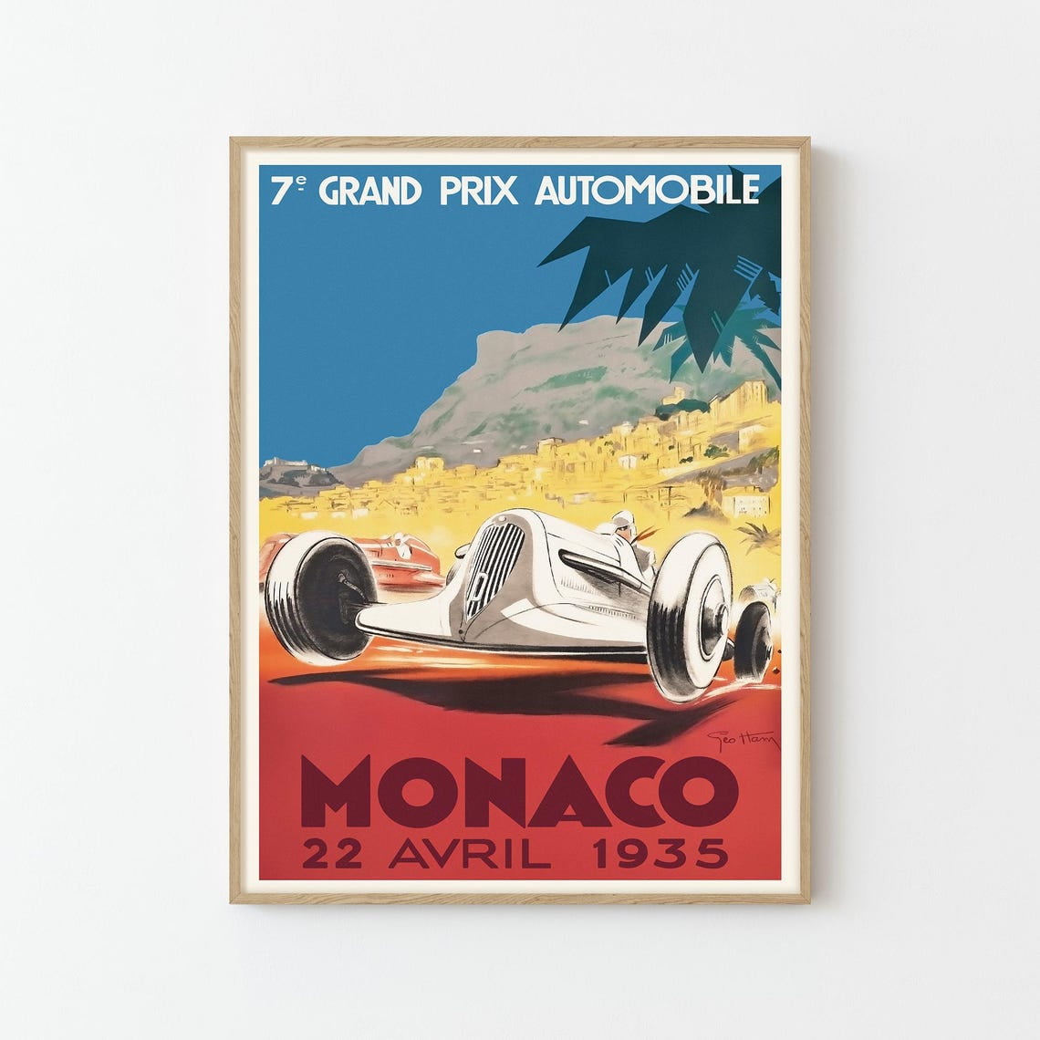 Monaco 1935 Car Race Vintage Ad Poster Fine Art Print Home Decor Retro ...