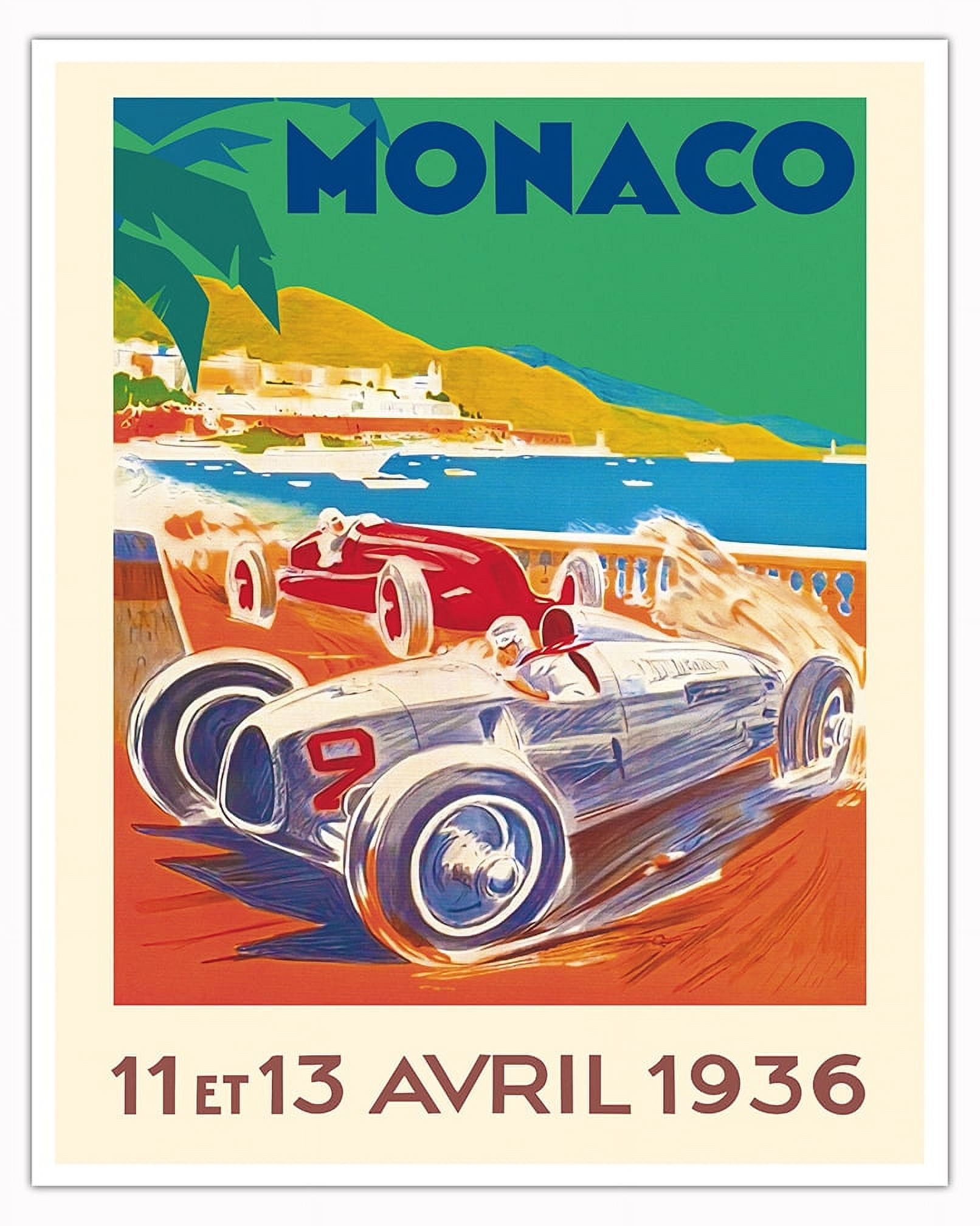 Monaco Grand Prix 1936 - Vintage Car Racing Poster by Géo Ham (Georges ...