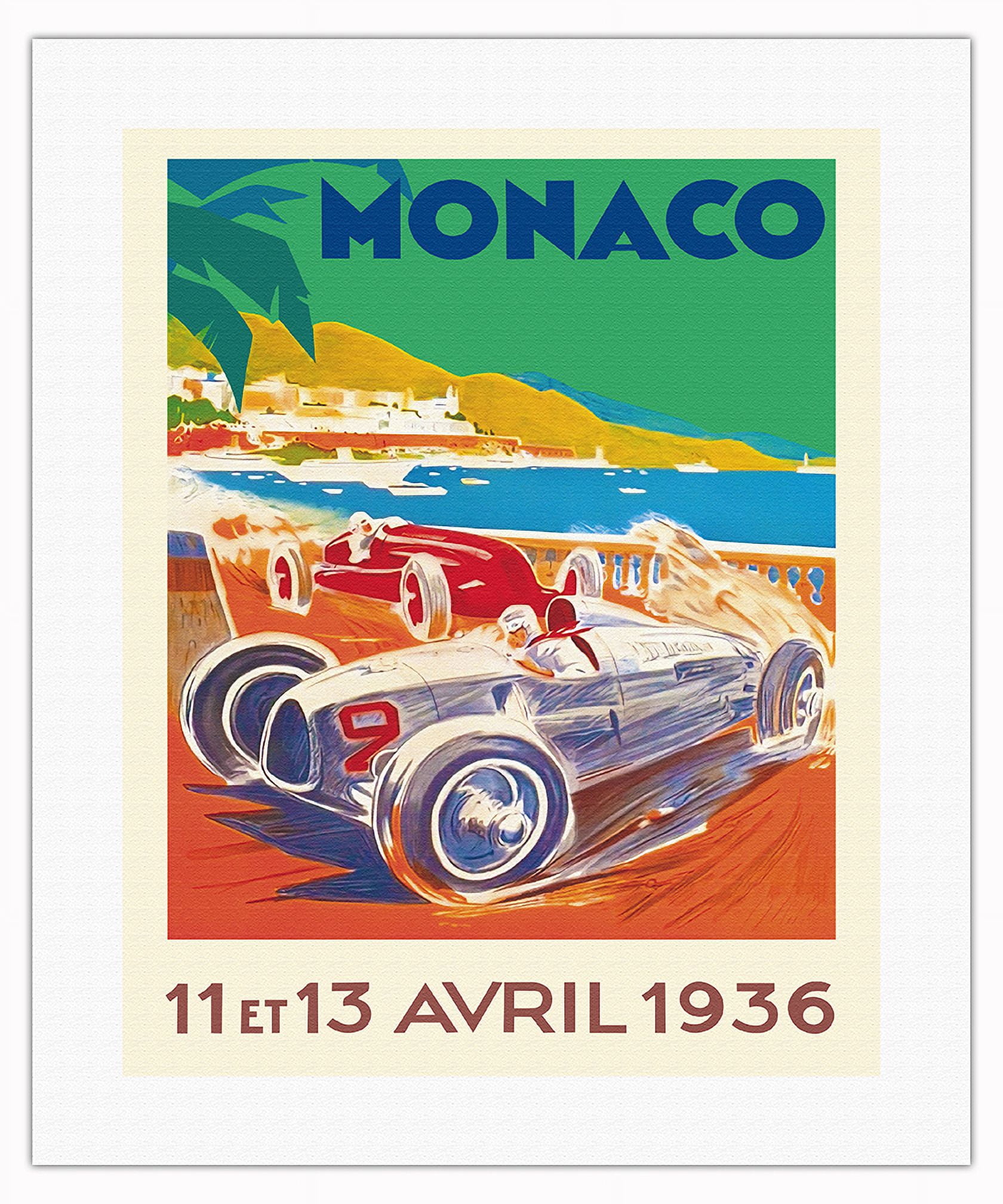 Monaco Grand Prix 1936 - Vintage Car Racing Poster by Géo Ham (Georges ...