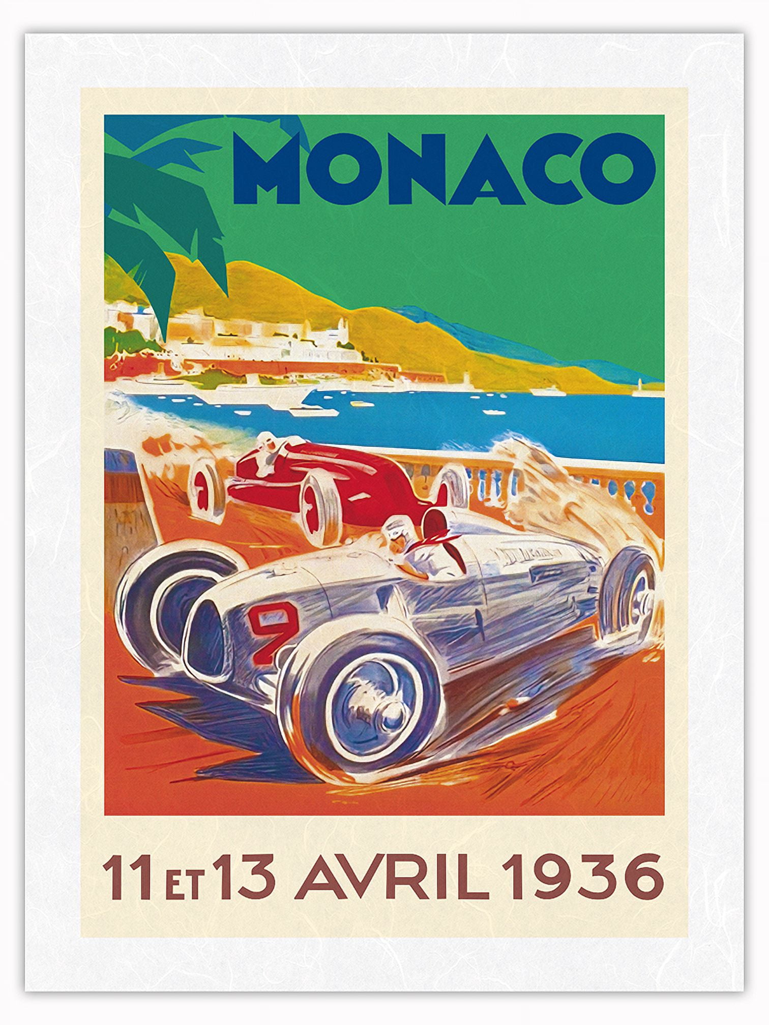 Monaco Grand Prix 1936 - Vintage Car Racing Poster by Géo Ham (Georges ...