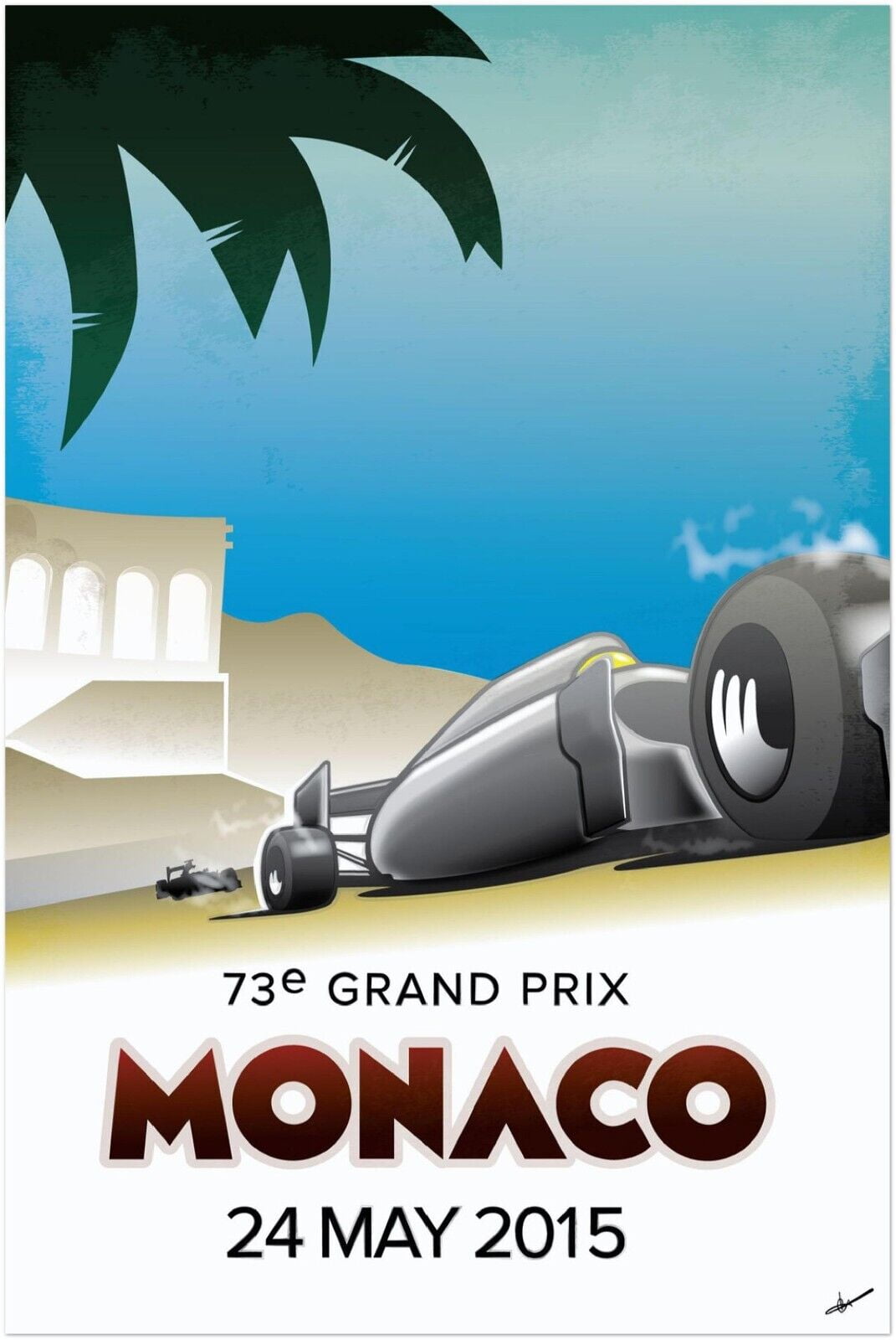 Monaco Grand Prix 2015 - Vintage Racing Travel Poster - Auto Posters ...