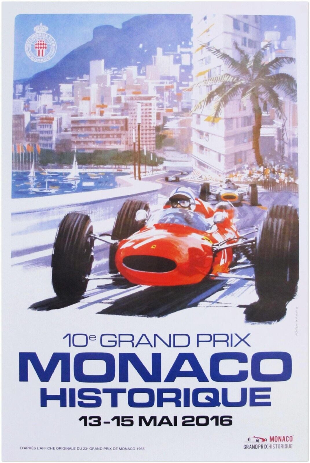 Monaco Grand Prix 2016 - Vintage Racing Travel Poster - Auto Posters ...