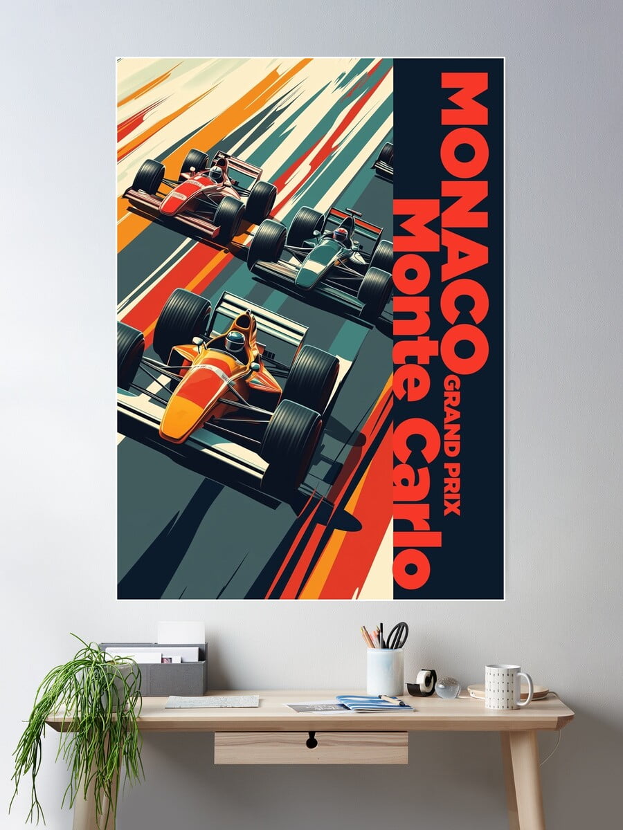 Monaco Grand Prix - Monte Carlo Poster Wall Art, Modern Wall Decor For ...