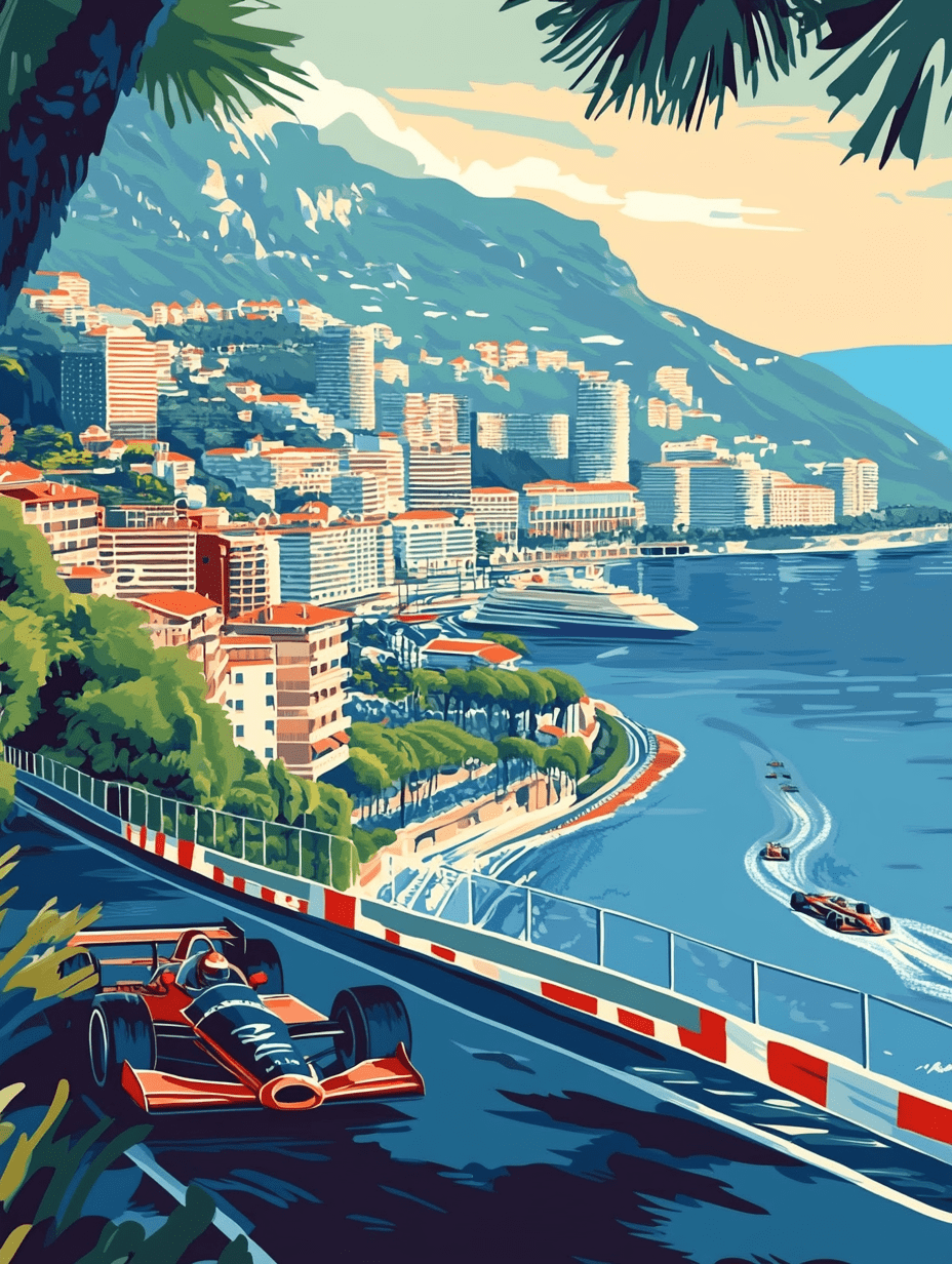 Monaco Grand Prix Racing Canvas Art Print，Suitable for Living Room ...