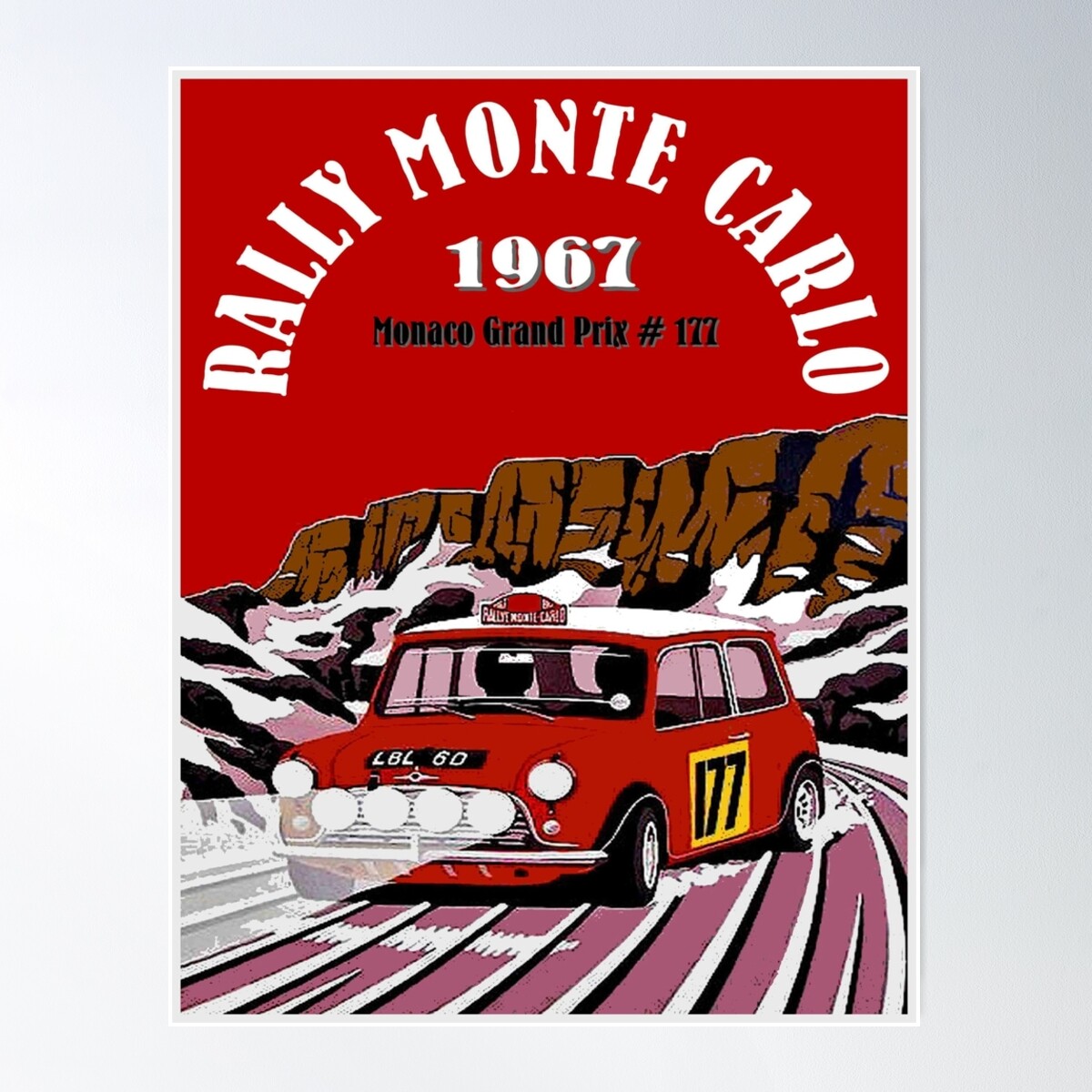 Monaco Grand Prix : Vintage 1967 Abstract Auto Racing Print Poster Wall ...