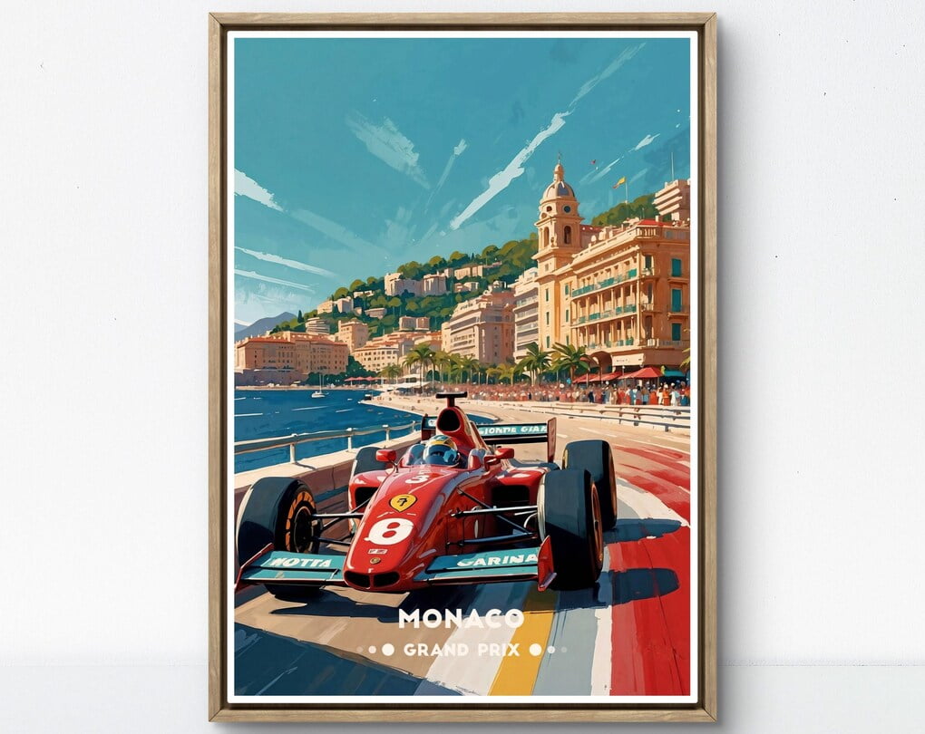 Monaco Grand Prix Vintage Poster Formula 1 Racing Art Glamorous Monte ...