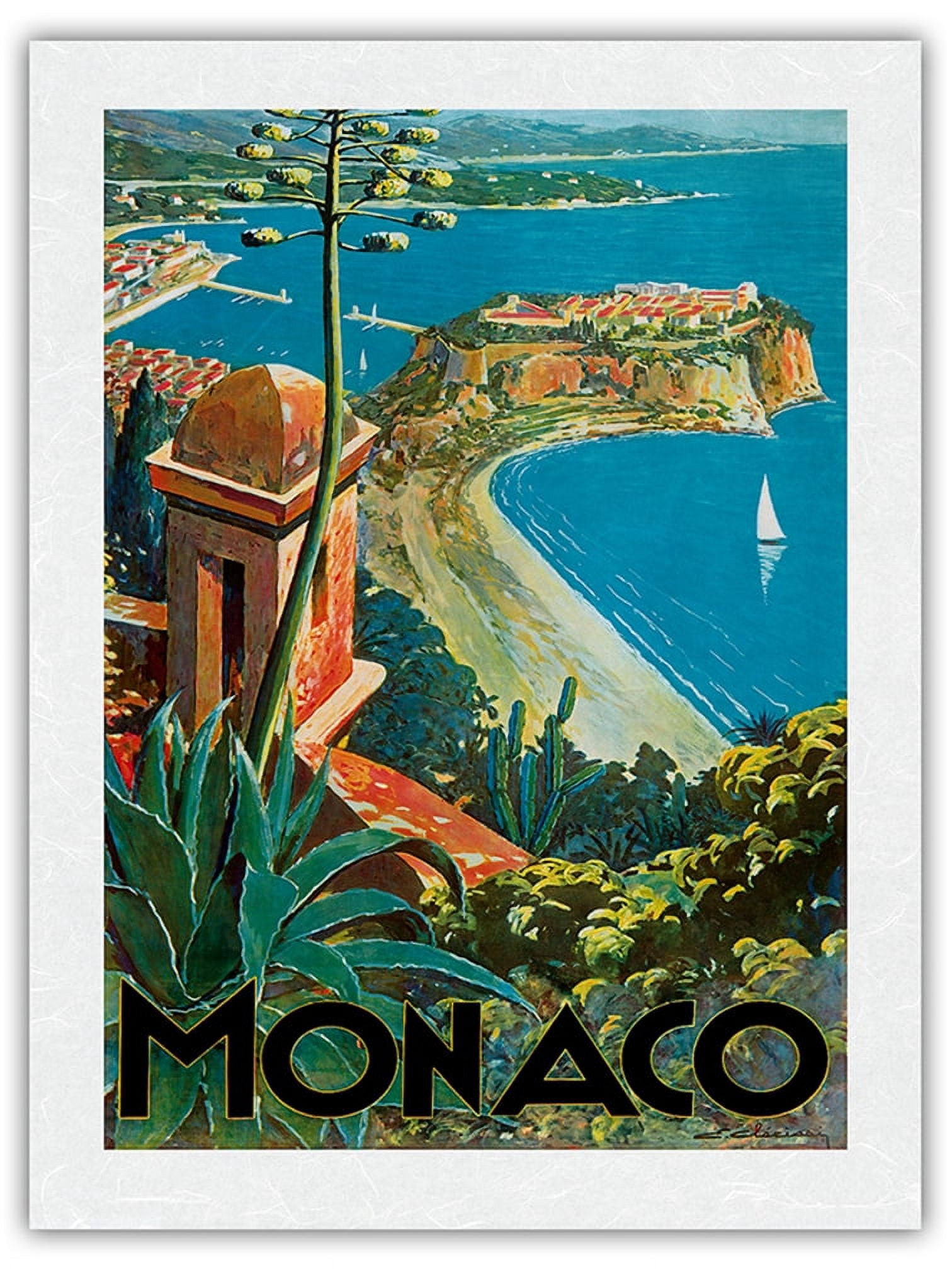 Monaco - Monte Carlo French Riviera - Vintage Travel Poster by E ...
