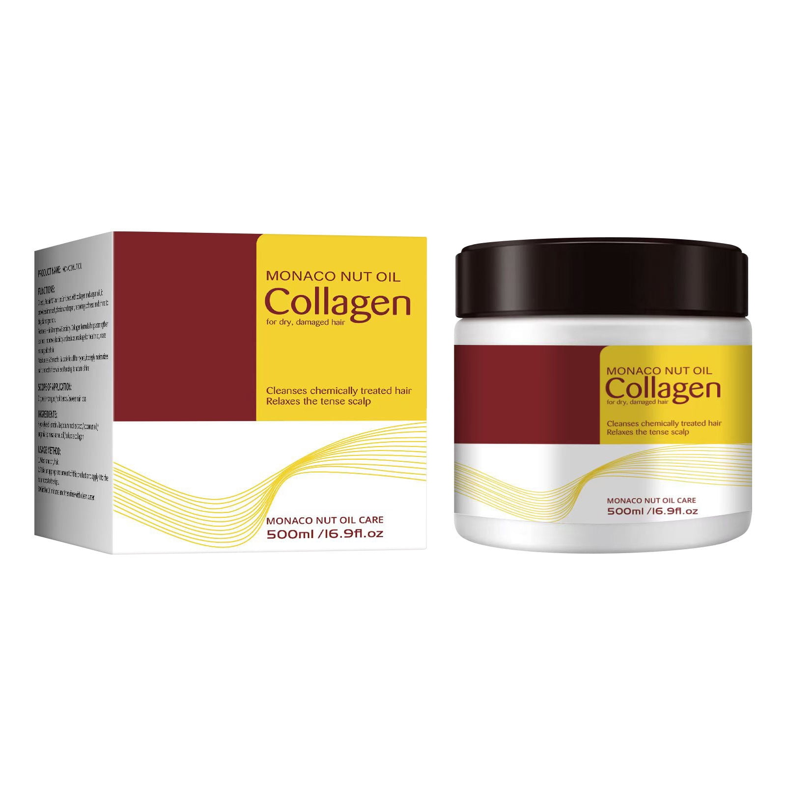 Monaco Nut Oil Collagen for Dry, Damaged Hair - Cleanses Chemically ...