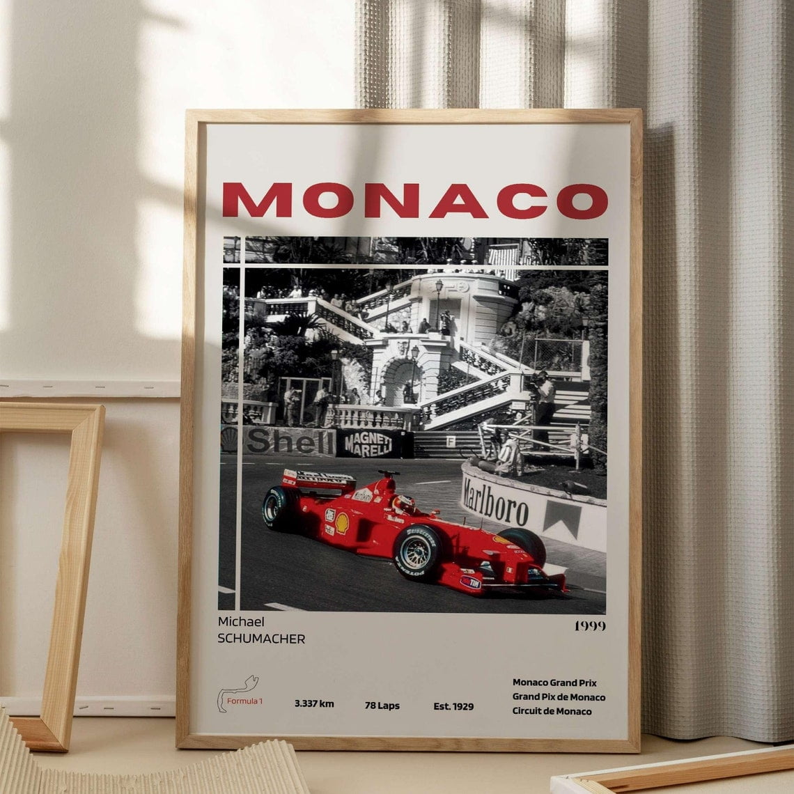 Monaco Poster | Formula 1 Wall Art | Racing Poster | Michael Schumacher ...
