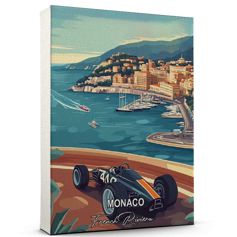 Monaco Travel Canvas Wall Art – French Riviera Canvas – Travel-Inspired ...