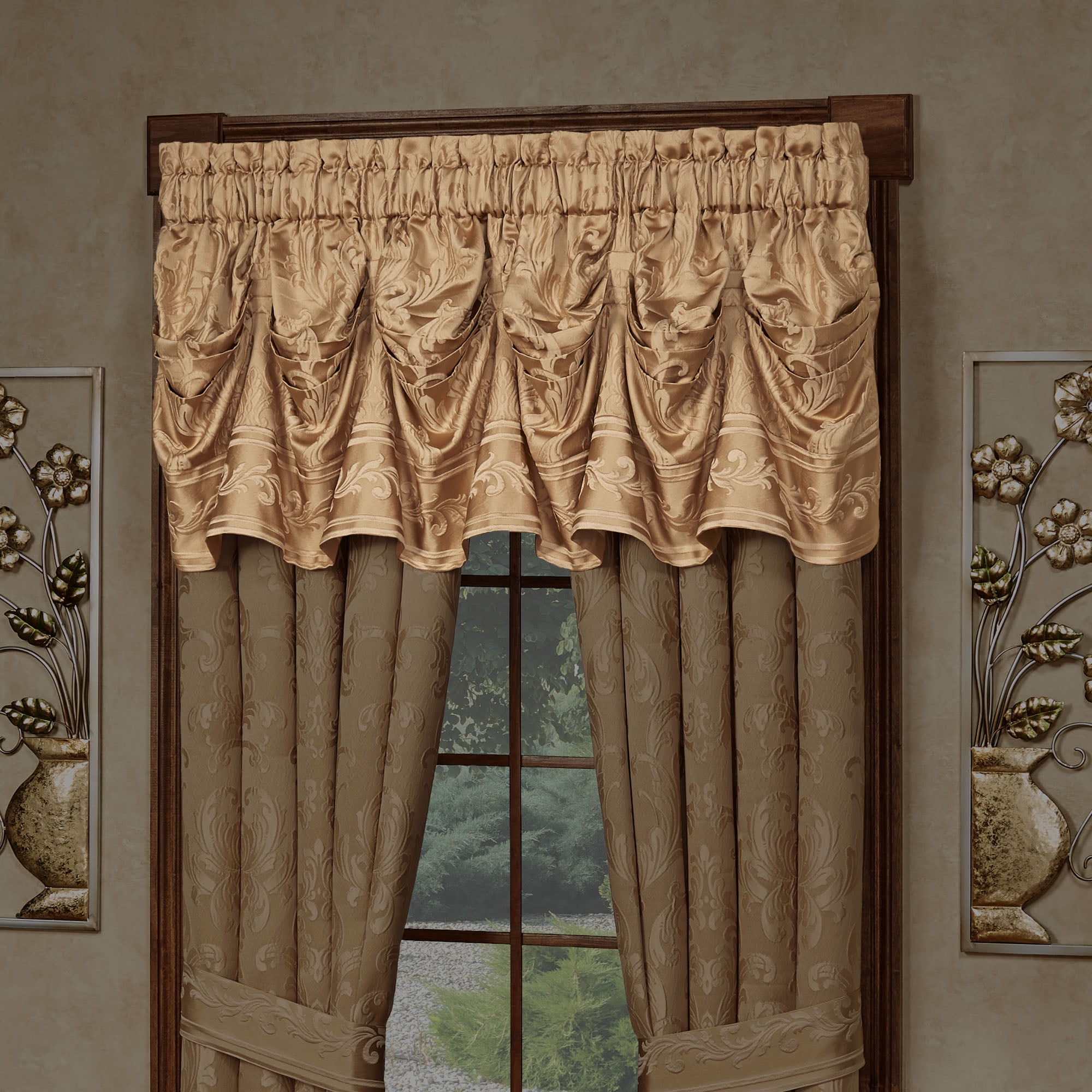 Monaco Tuck Valance Gold 90 x 20 Tuck Valance 90 x 20 Inches - Walmart.com