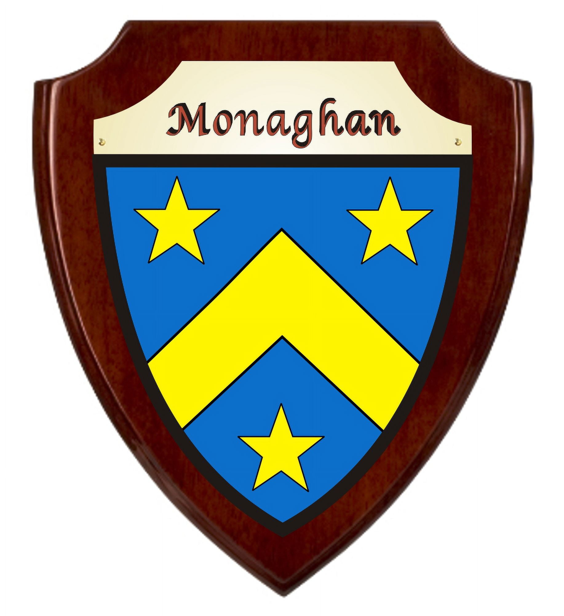 Monaghan Irish Coat of Arms Shield Plaque - Rosewood Finish - Walmart.com
