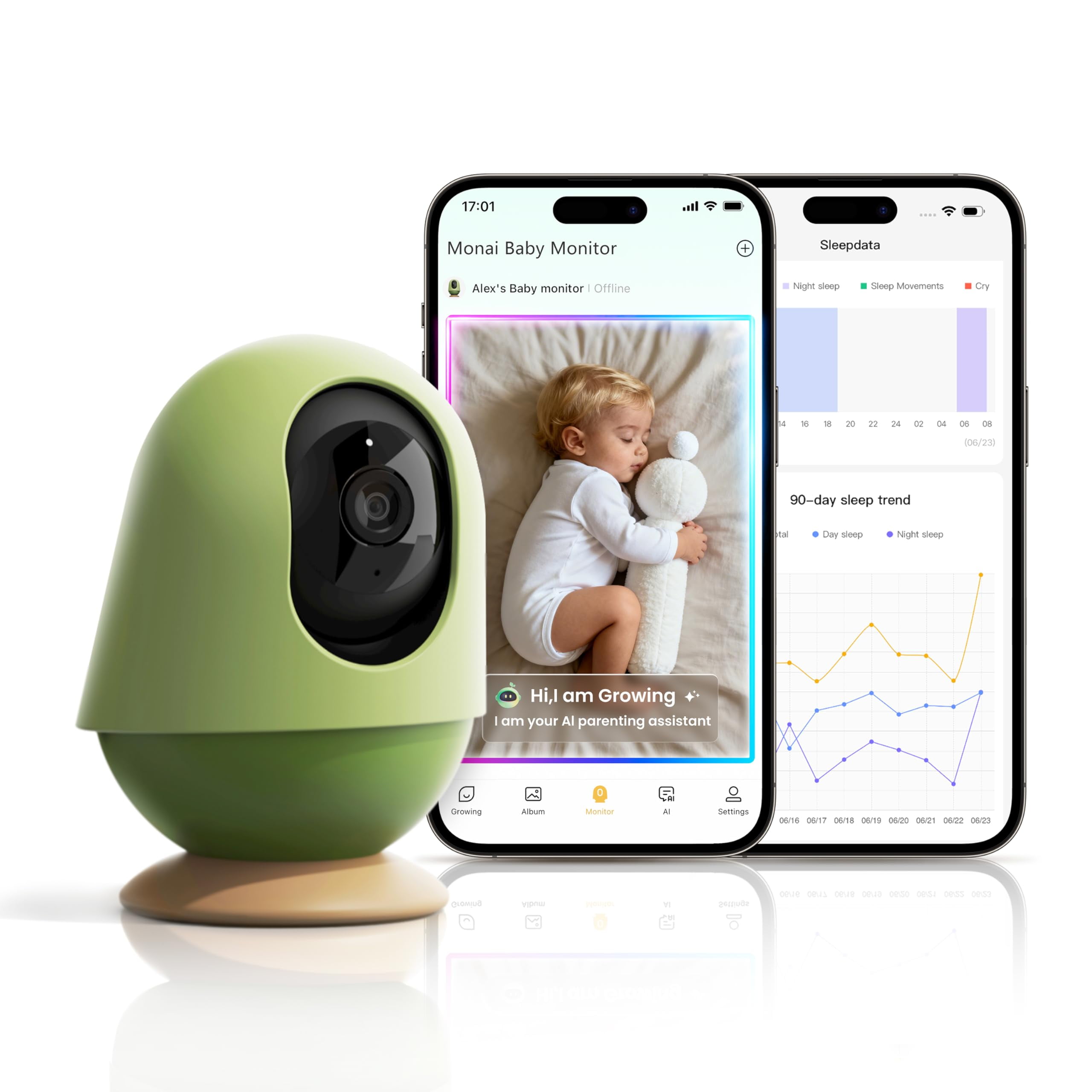 Monai Baby Monitor with Camera and Audio, 3K UHD, 6X Zoom, WiFi Video ...