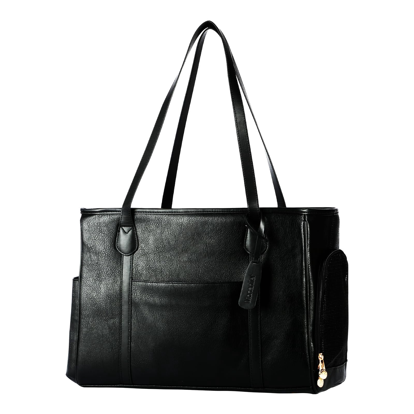 Monanller Stylish Dog Purse Carrier, Leather Pet Carrier Bag for Small ...