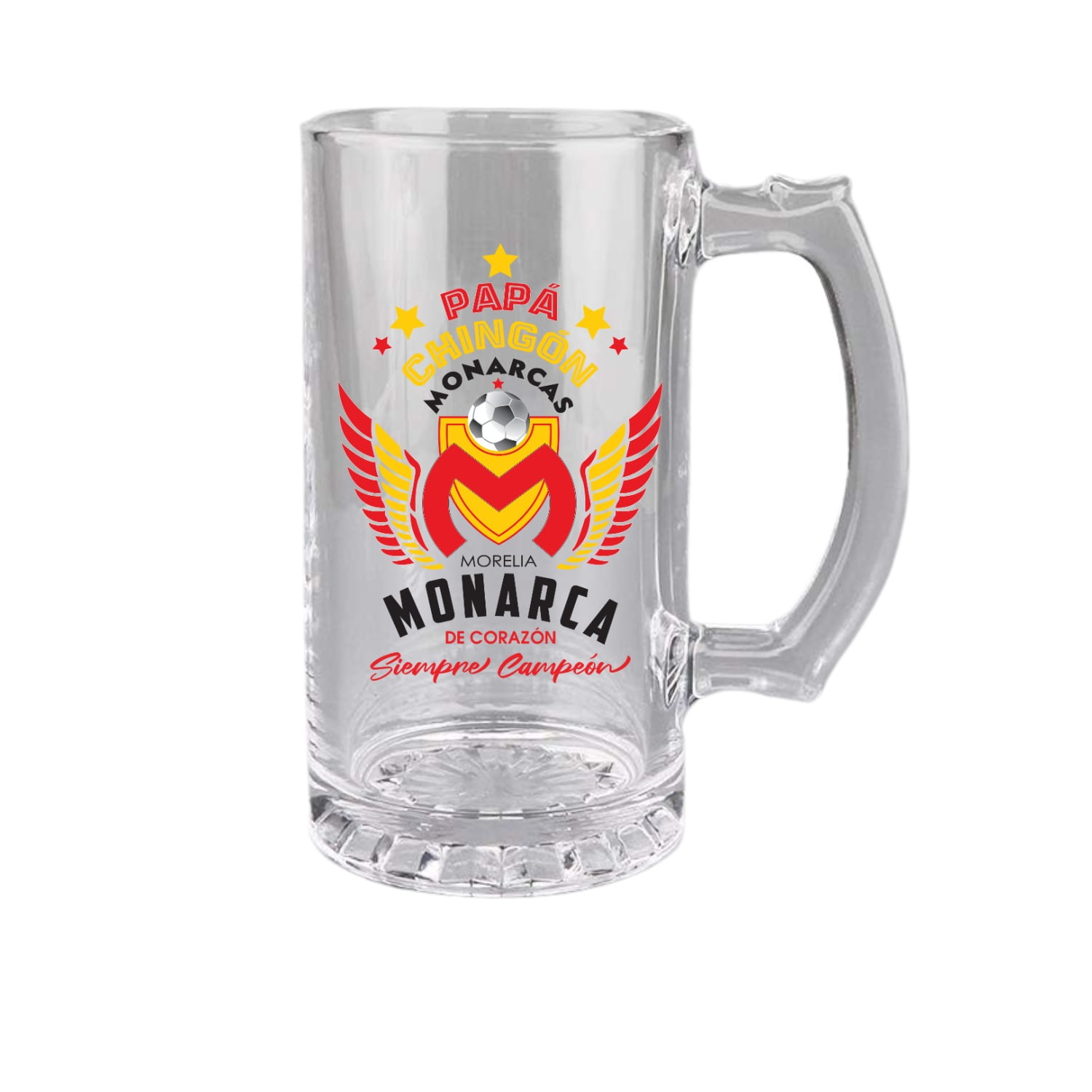 Monarcas 16 oz Beer Glass Mug – Papá Chingón Design – Monarca de ...