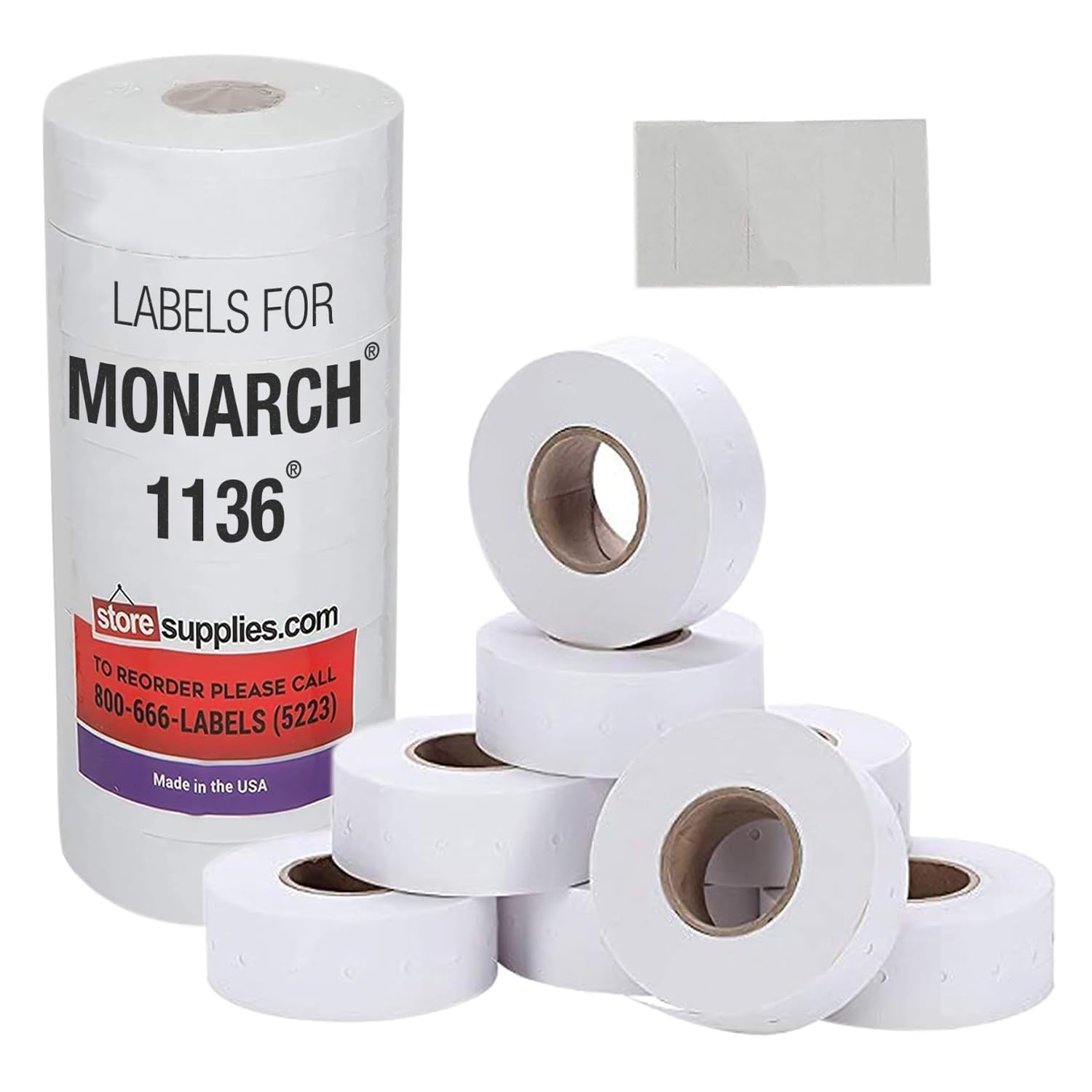 Monarch 1136 price gun white labels / 8 rolls - Walmart.com