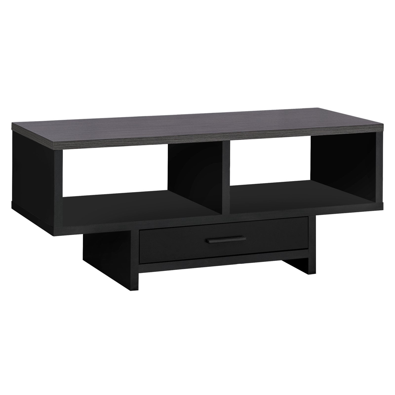 Monarch 2 Cubby Contemporary Spacious Gray Top Storage Coffee Table in ...
