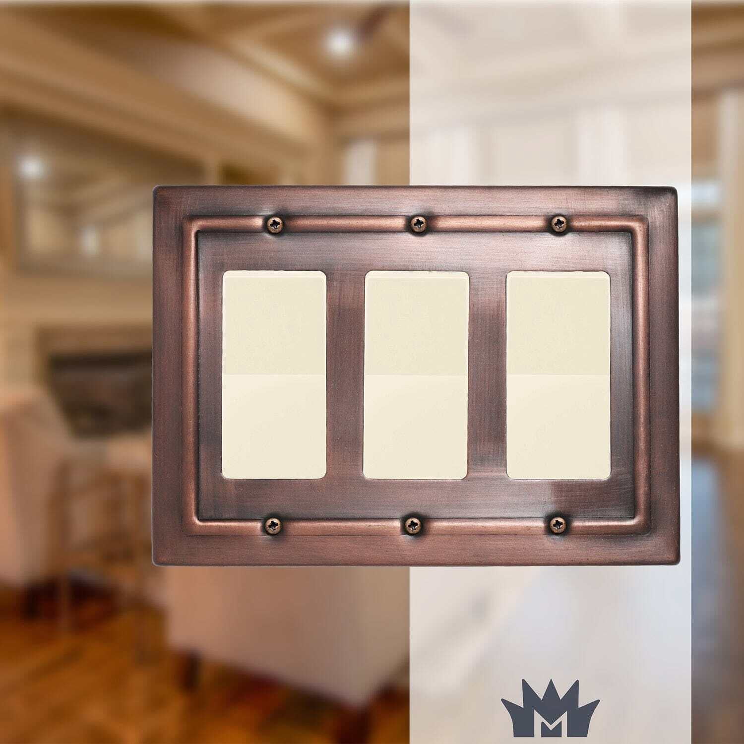 Monarch Abode, Architectural, Decorator Rocker Wall Plate Cover, 3 Gang ...