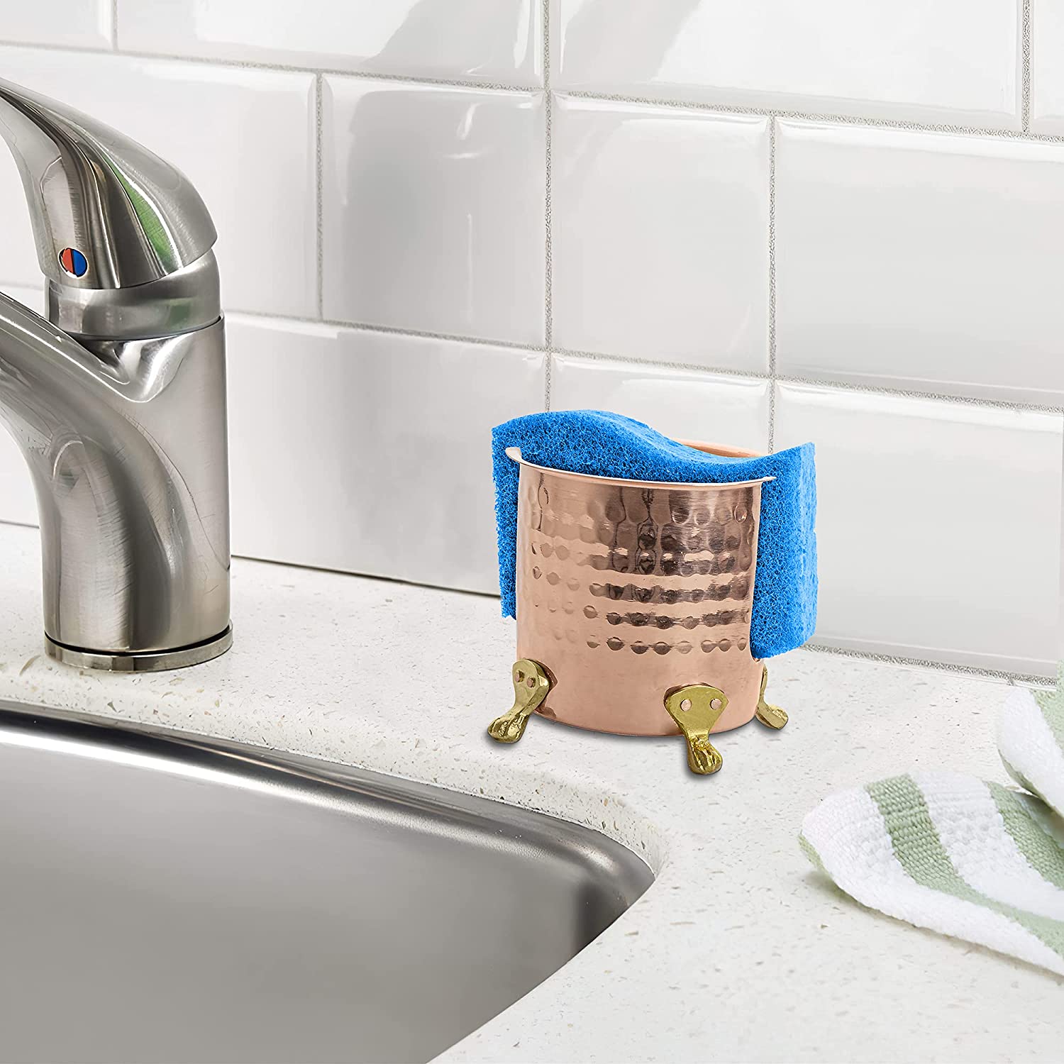 Monarch Abode Hand Hammered Pure Copper Sponge Holder - Walmart.com