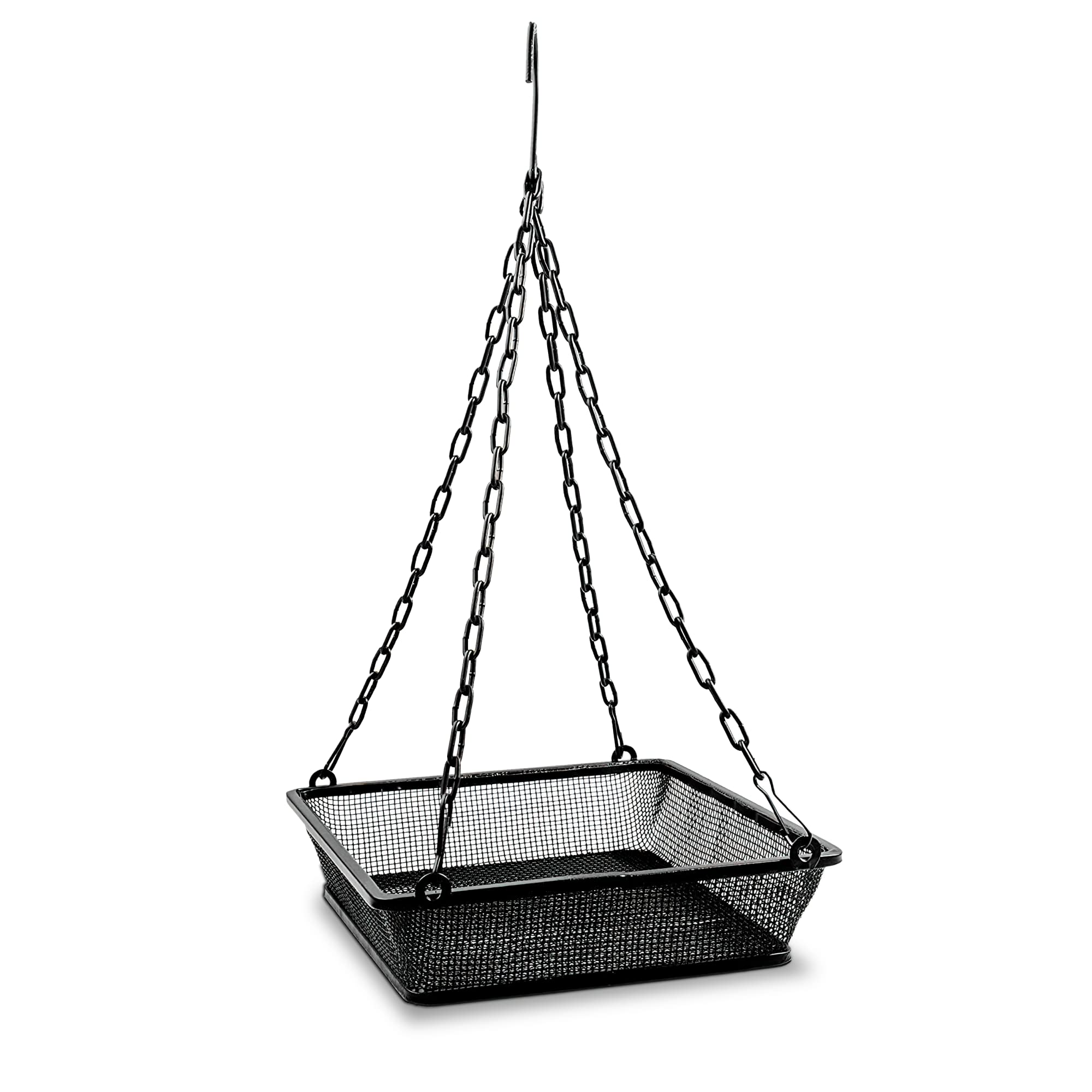Monarch Abode Metal Hanging Bird Feeder AIS1 with Iron Seed Tray, Black ...