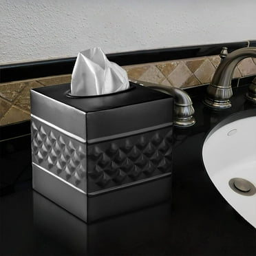 Monarch Abode Tissue Box Cover, Hand Hammered, Metal, Square Tissue Box ...