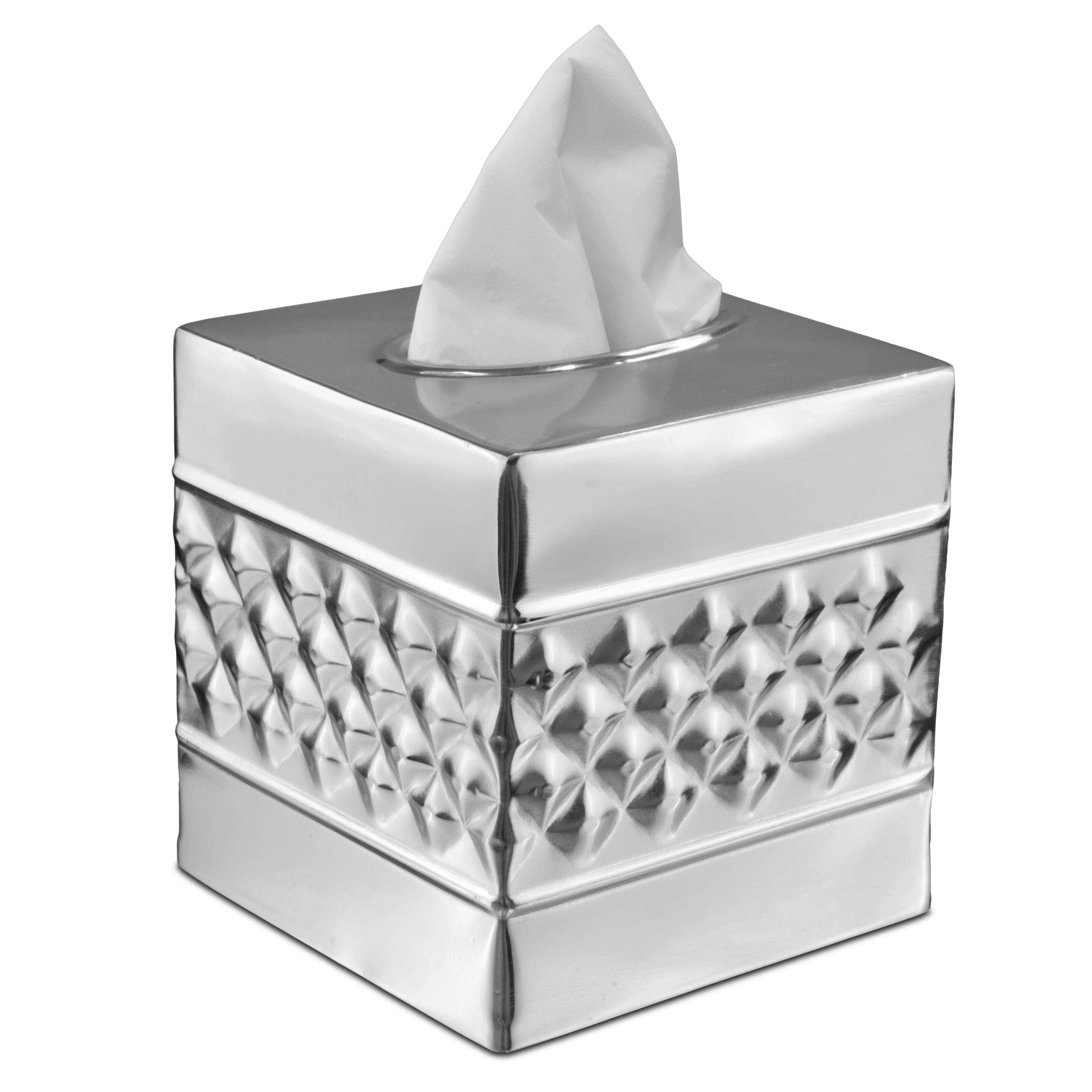 Monarch Abode Tissue Box Cover, Handcrafted, Geometric Embossed, Metal ...