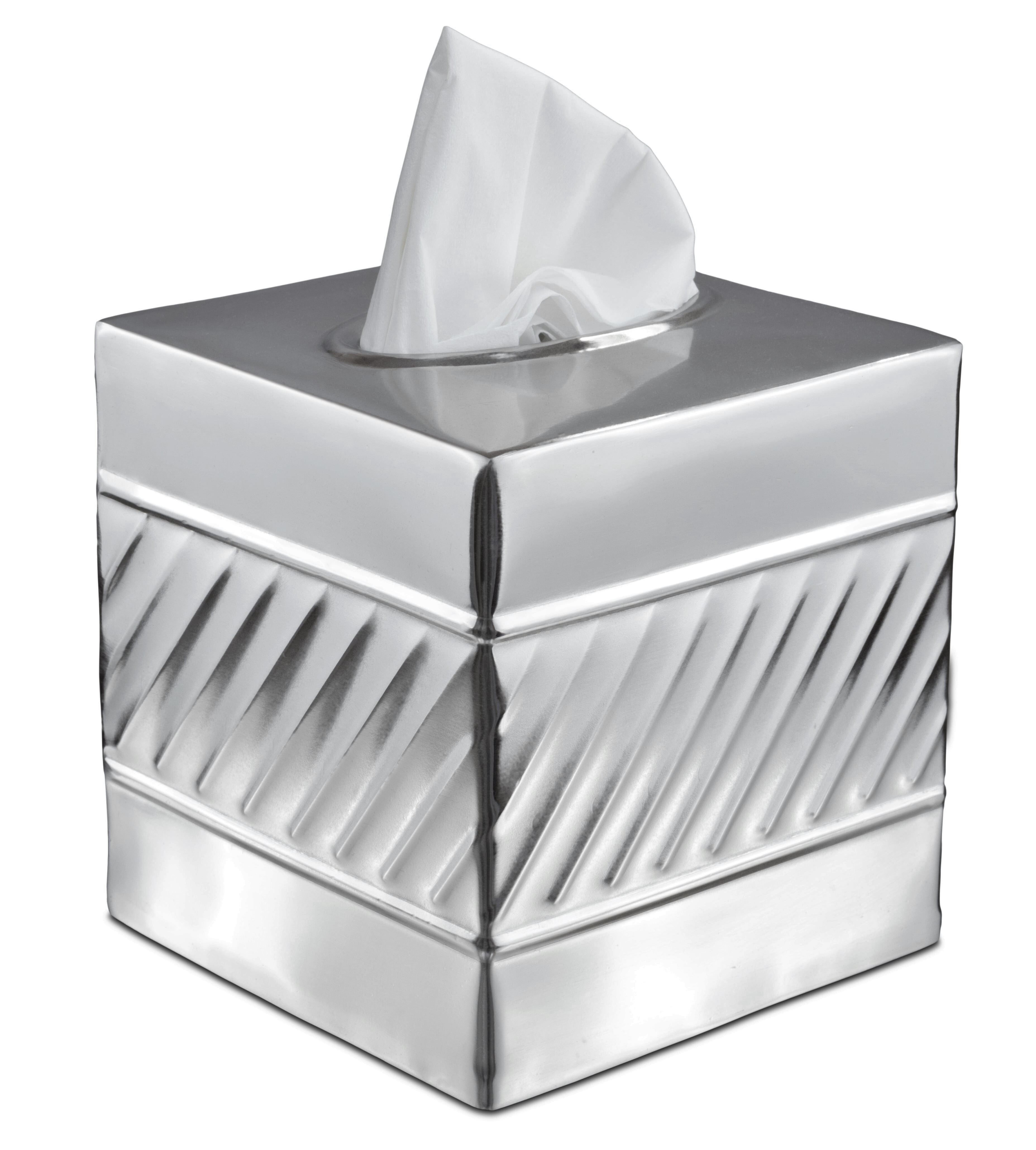 Monarch Abode Tissue Box Cover, Handcrafted, Wave Embossed, Metal ...