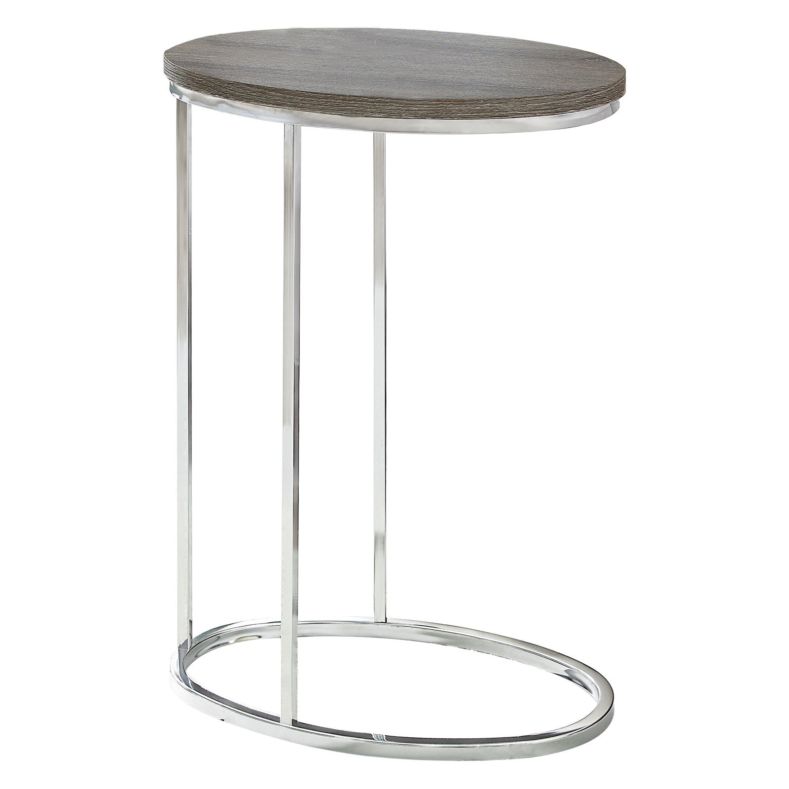 Monarch Accent End Table in Dark Taupe and Chrome - Walmart.com