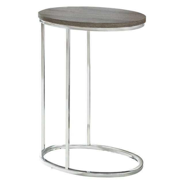 Monarch Accent End Table in Dark Taupe and Chrome - Walmart.com