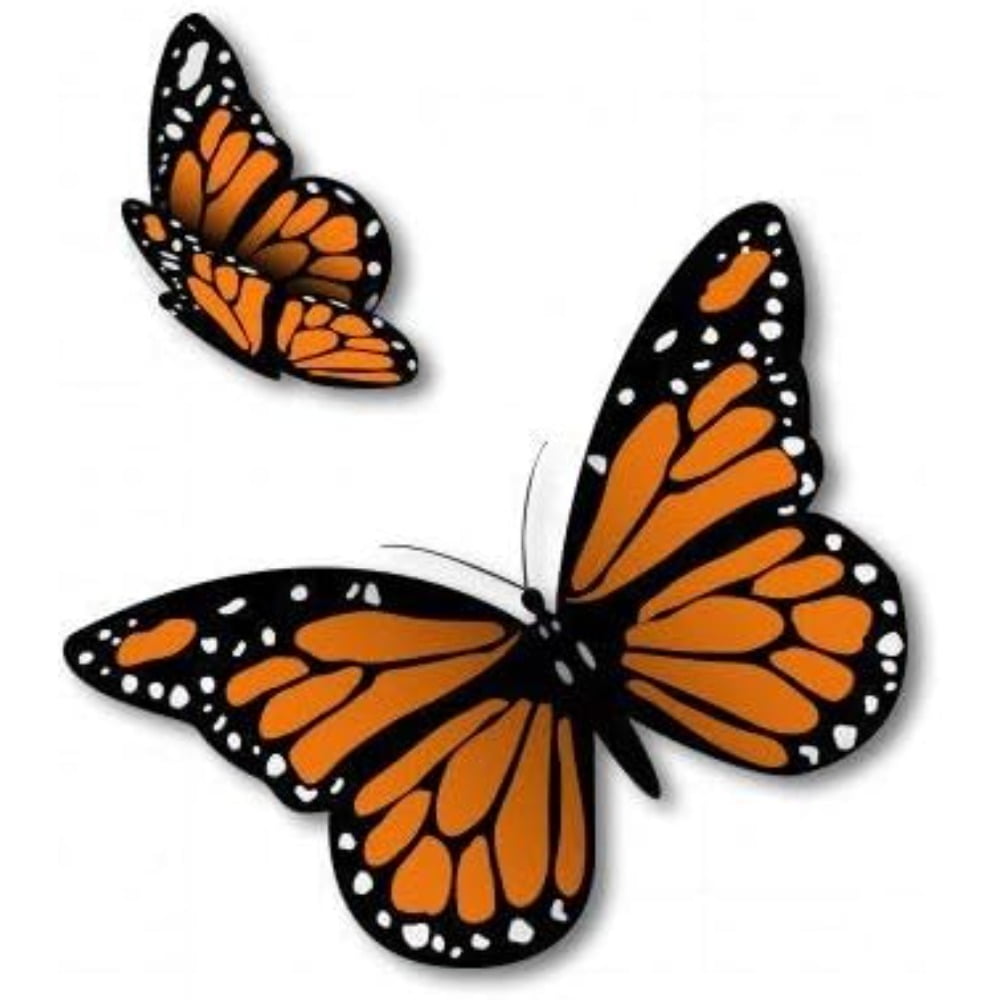 Monarch Butterflies Set of 2 Vinyl Sticker - Car Window Bumper Laptop ...