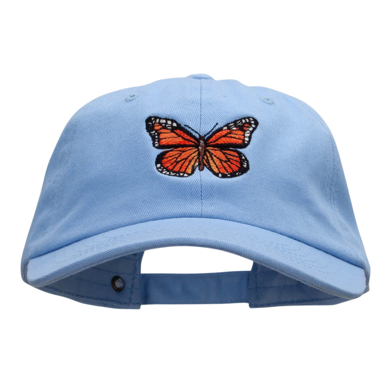 Monarch Butterfly Embroidered Washed Cap - Blue OSFM - Walmart.com