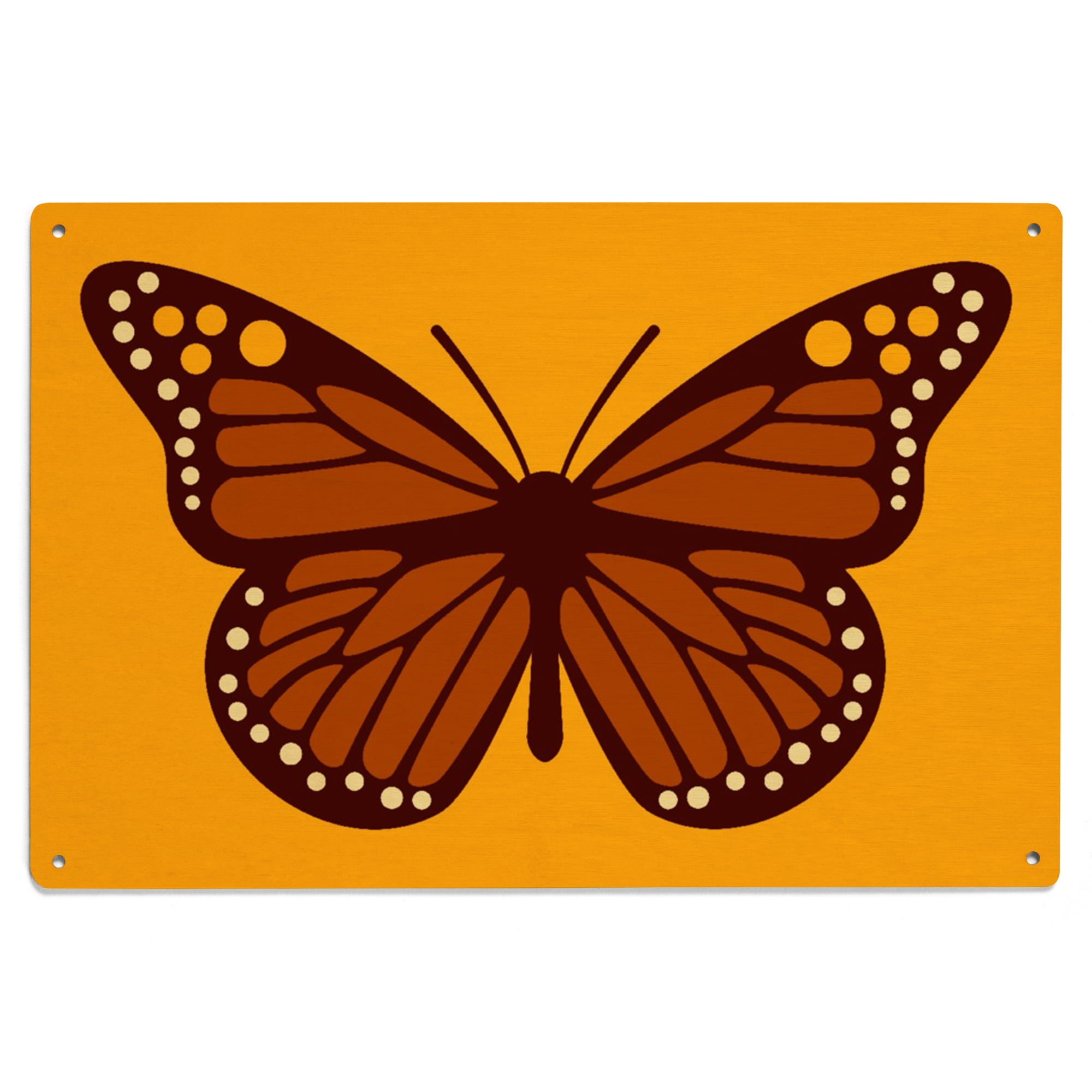 Monarch Butterfly, Geometric, Contour Birch Wood Wall Sign (6x9 Rustic ...