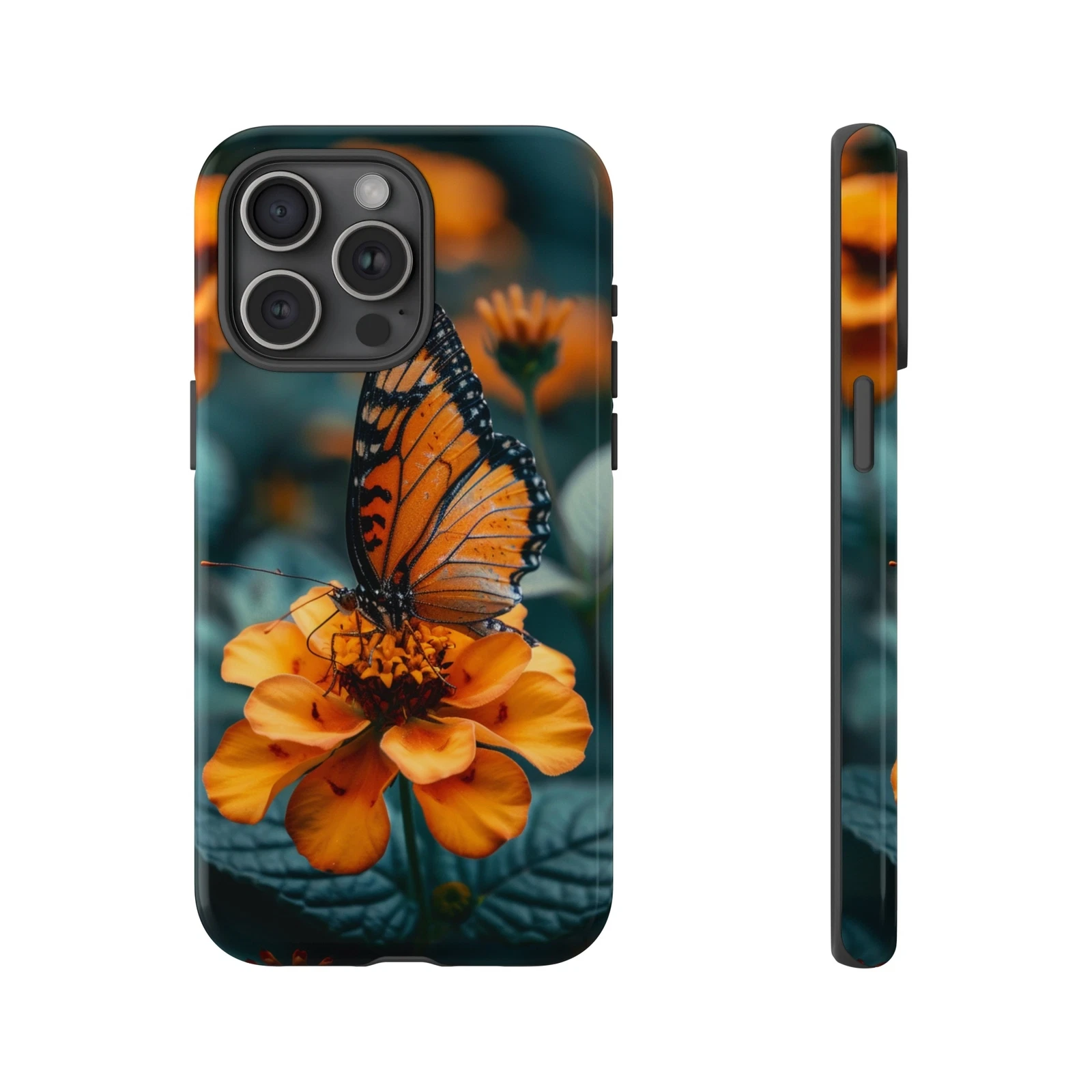 Monarch Butterfly Orange Flower Phone Case for iPhone 17 through 11 Pro ...